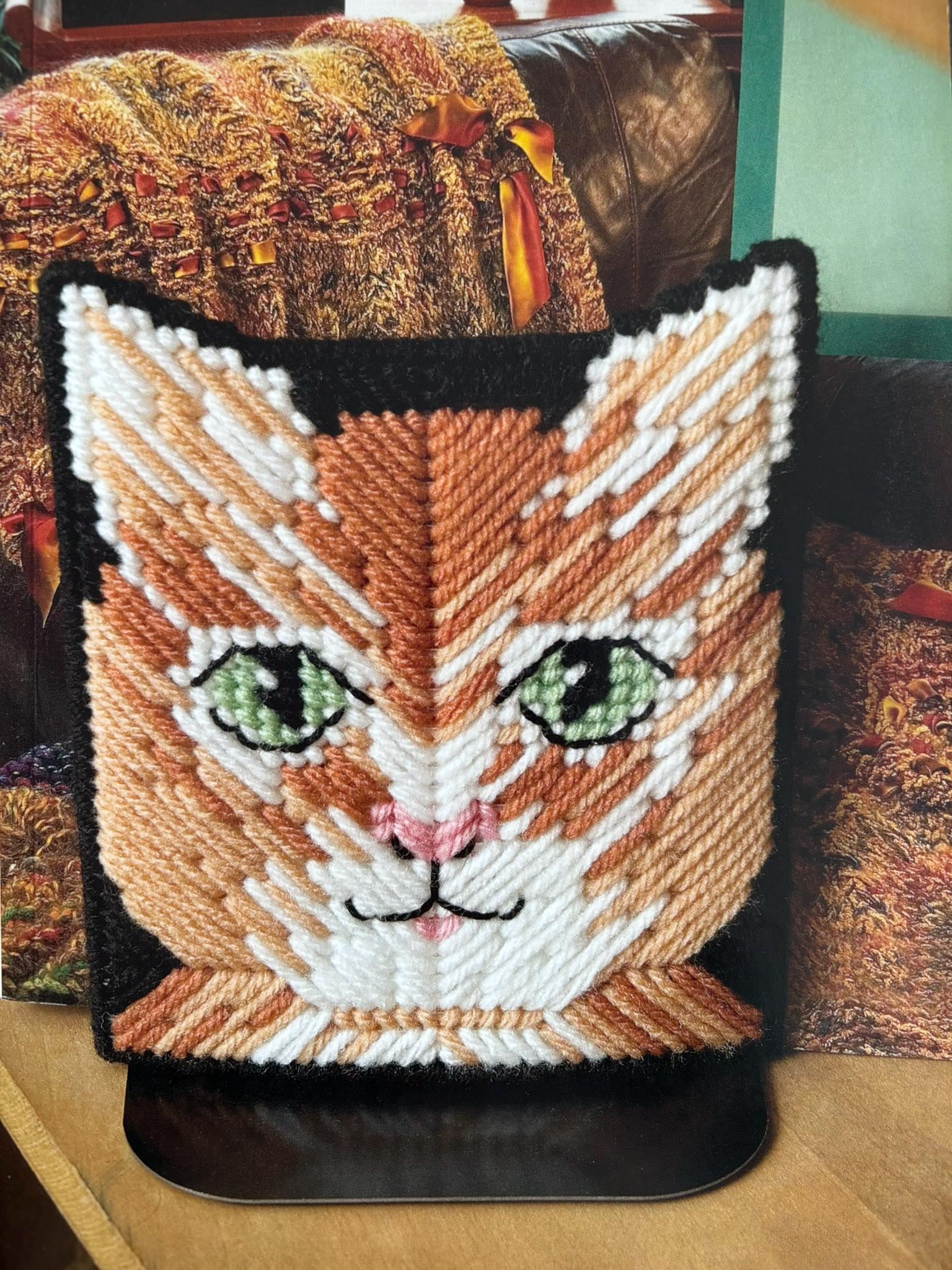 Plastic Canvas Pattern in 7 Count Kitty Cat Lovers Book End Animals - Etsy
