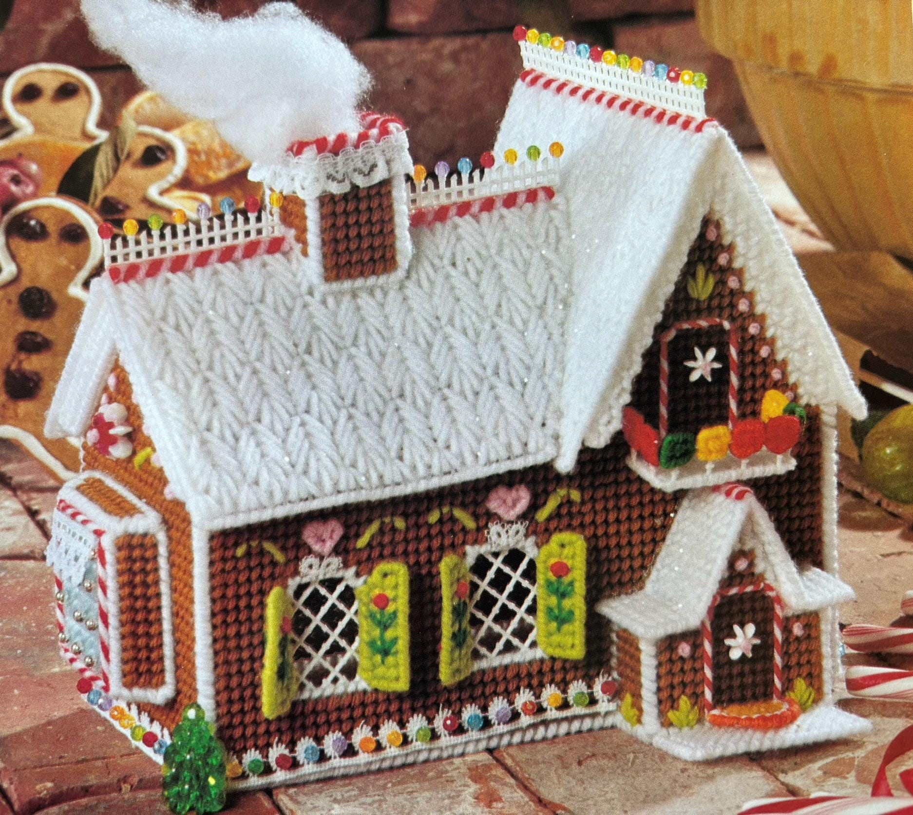 Plastic Canvas Pattern in 7 Count Gorgeous Gingerbread House Christmas ...