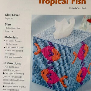 Plastic Canvas Pattern in 7 Count Cute Tropical Fish Boutique Tissue ...