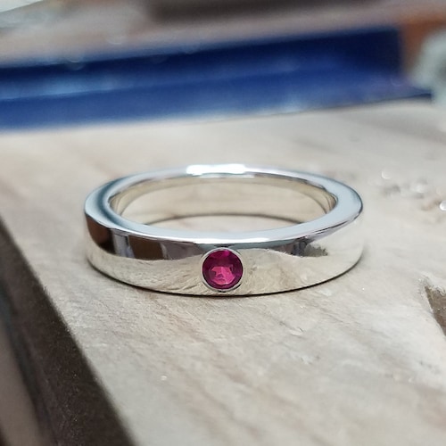 Sterling Silver Ruby Band Sterling Ruby Band Sterling - Etsy