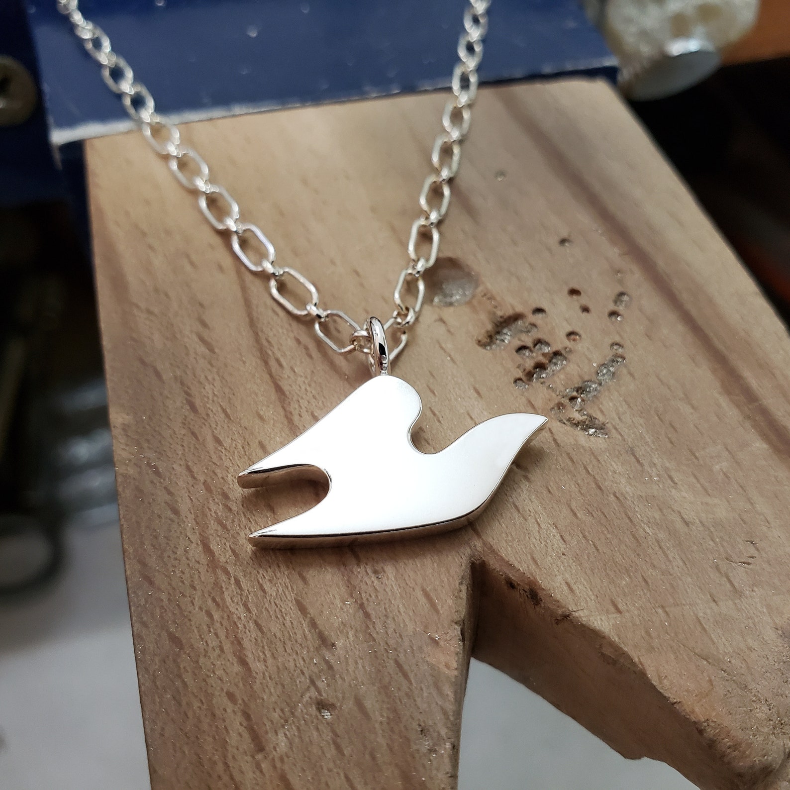 Sterling Silver Dove Necklace Pendant Sterling Dove Necklace - Etsy