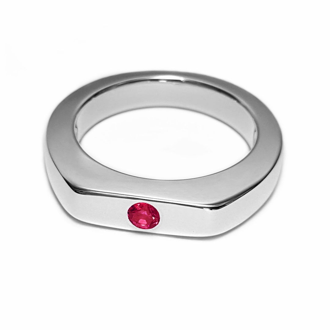 Simple Ruby Ring in Sterling Silver - Sterling Silver Ruby Ring ...