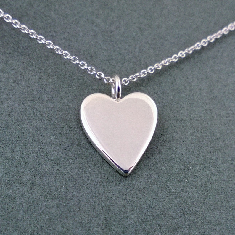 Sterling Silver Heart Necklace Pendant Sterling Silver Heart - Etsy