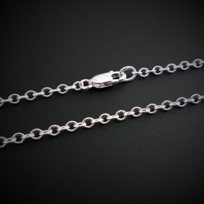 20 Inch Sterling Silver Cable Chain Necklace Silver Chain - Etsy UK