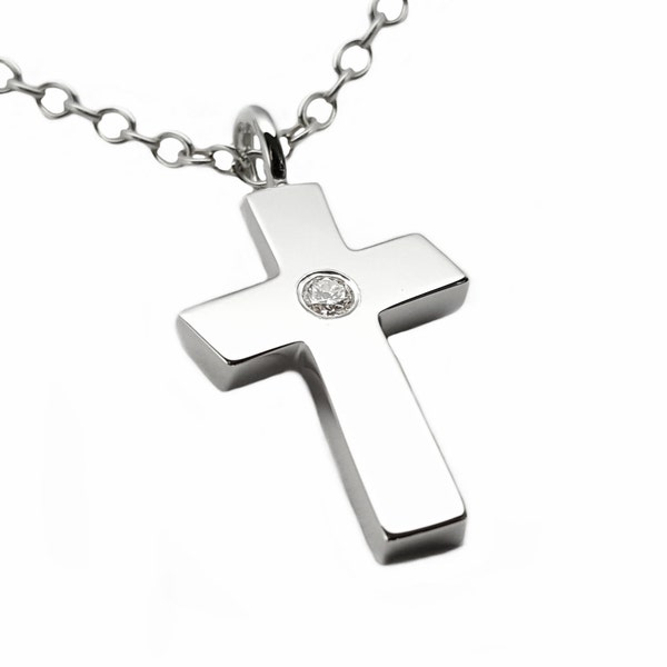 Slanted Cross Necklace - Etsy
