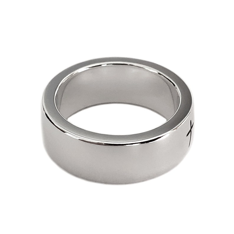 Wide Cross Band in Sterling Silver Sterling Silver Wedding - Etsy