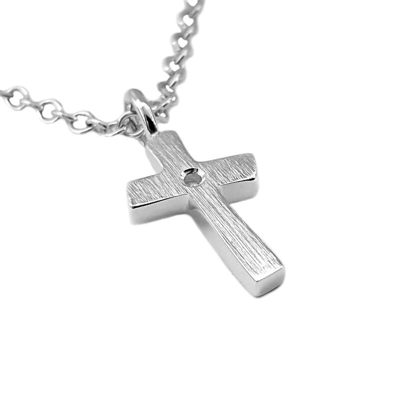 Sterling Silver Diamond Cross Necklace Pendant Sterling | Etsy