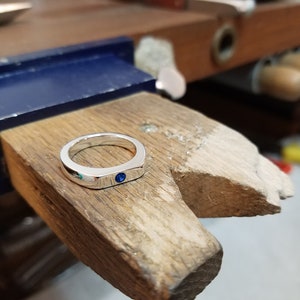 Simple Blue Sapphire Ring in Sterling Silver - Blue Sapphire Ring ...