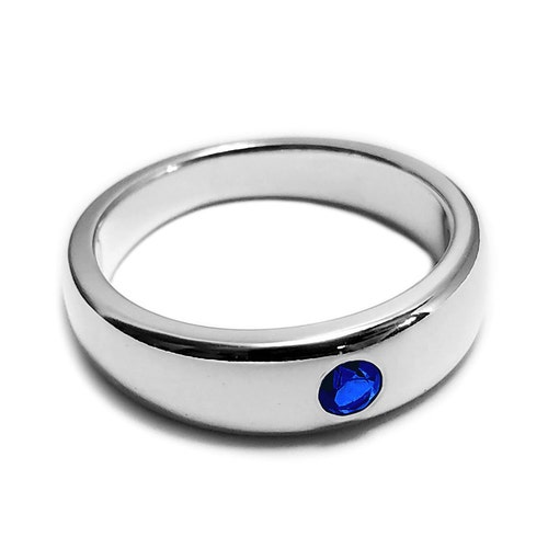 Simple Blue Sapphire Ring in Sterling Silver Blue Sapphire | Etsy