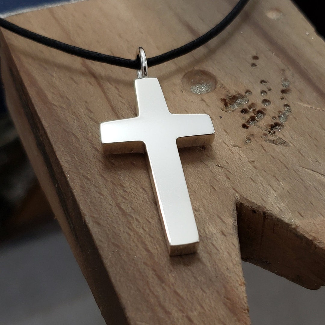 Huge Tapered Cross Necklace Pendant in Sterling Silver- Sterling Silver ...