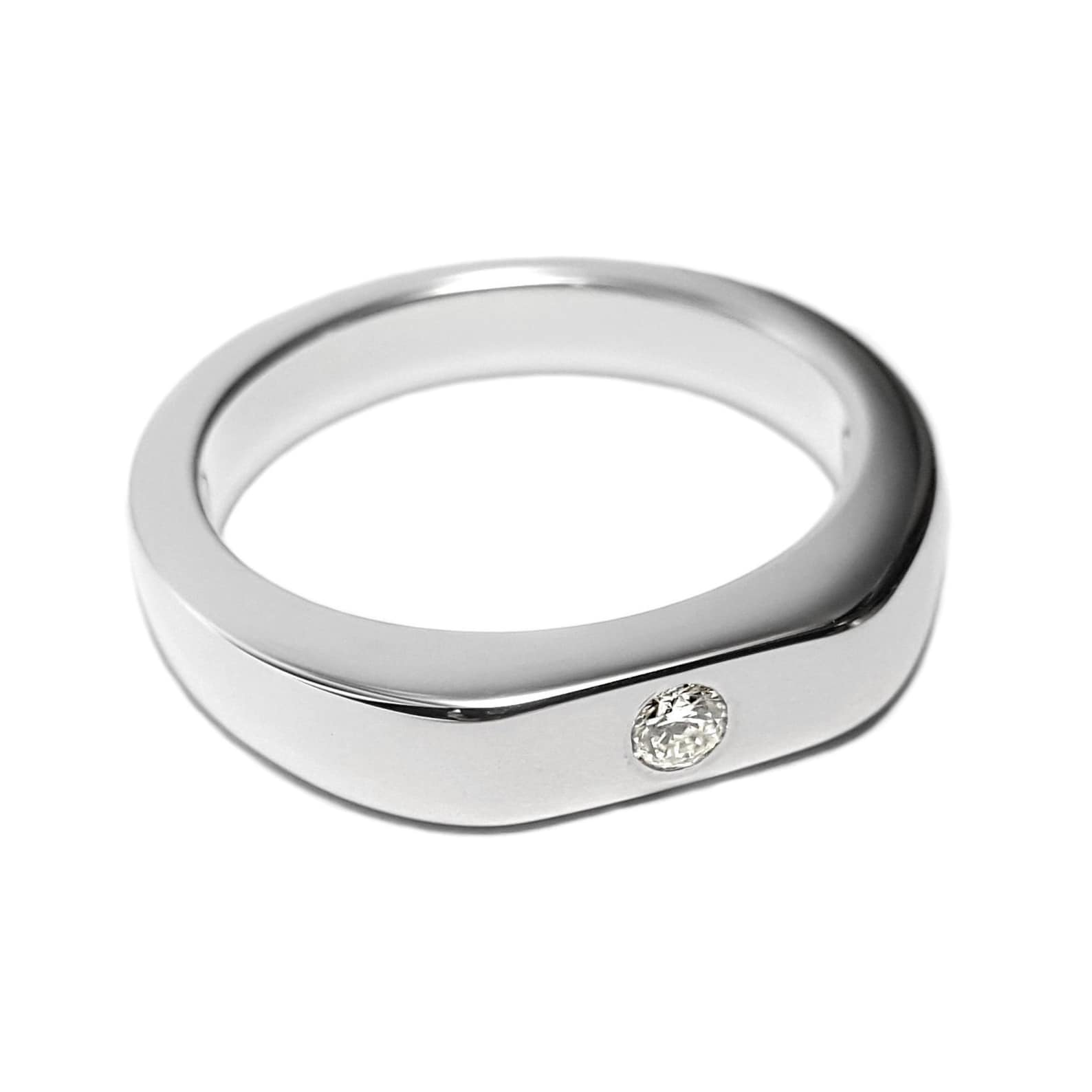 Sterling Silver Simple Diamond Ring - Single Diamond Ring Band ...