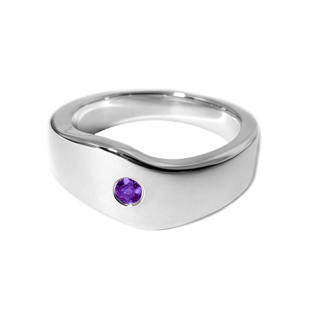 Amethyst Wave Ring in Sterling Silver, Sterling Silver Amethyst Wave ...