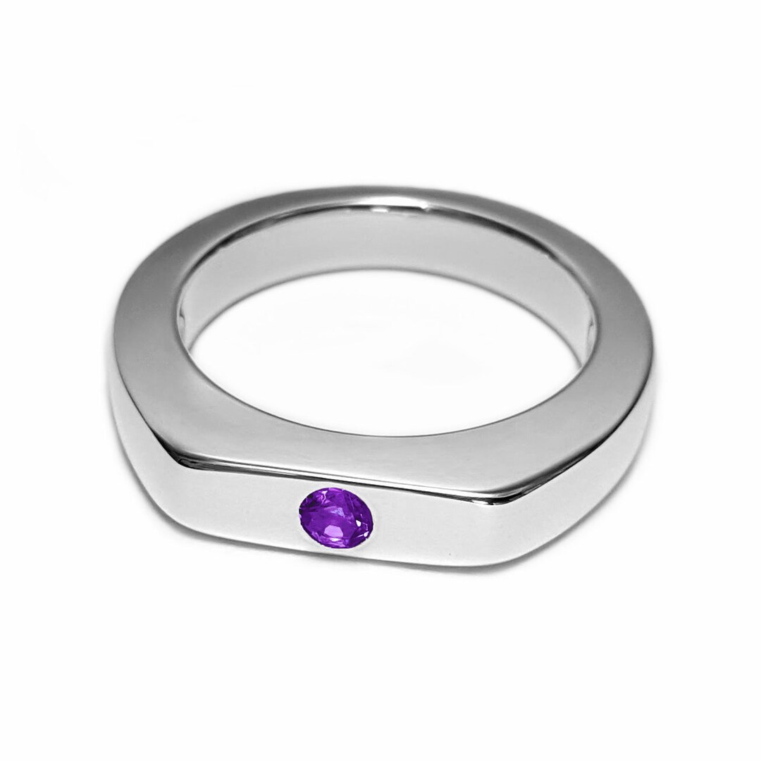 Simple Amethyst Ring in Sterling Silver - Natural Amethyst Ring ...