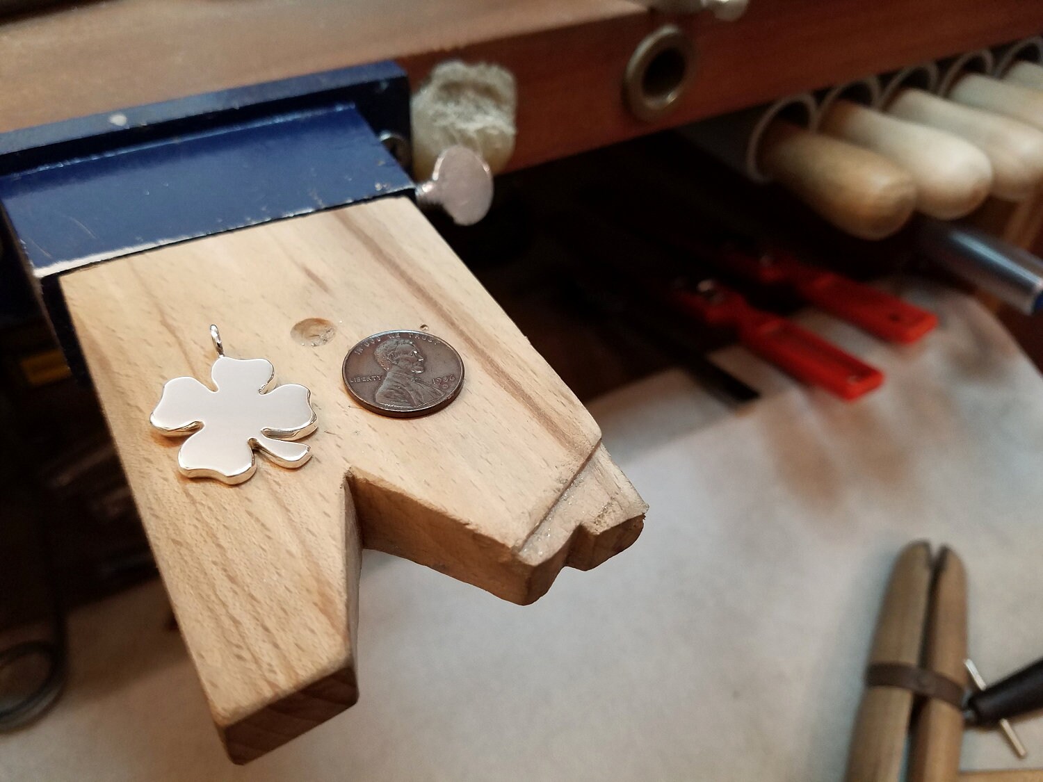 Four Leaf Clover Necklace Pendant in Sterling Silver | Etsy