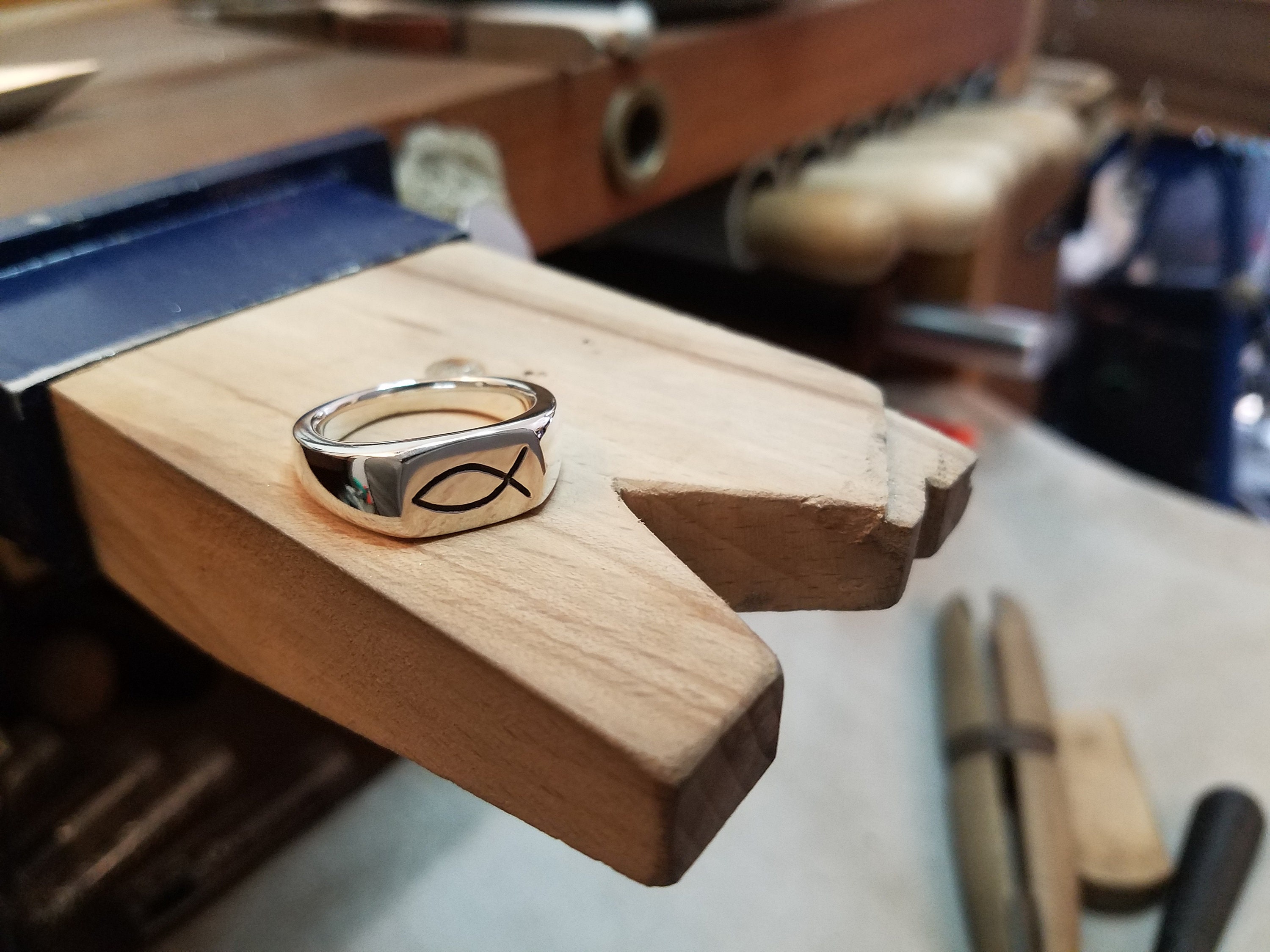 Christian Fish Ring in Sterling Silver Sterling Silver Jesus - Etsy