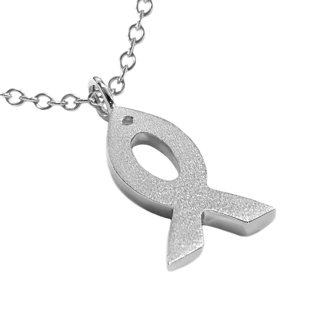 Sterling Silver Diamond Christian Fish Necklace Pendant - Etsy