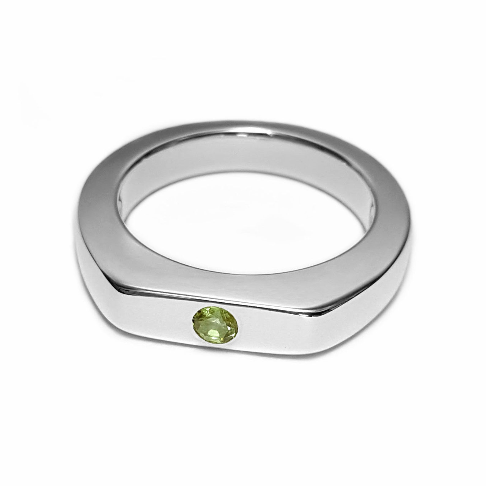 Simple Peridot Ring in Sterling Silver natural Peridot Ring - Etsy