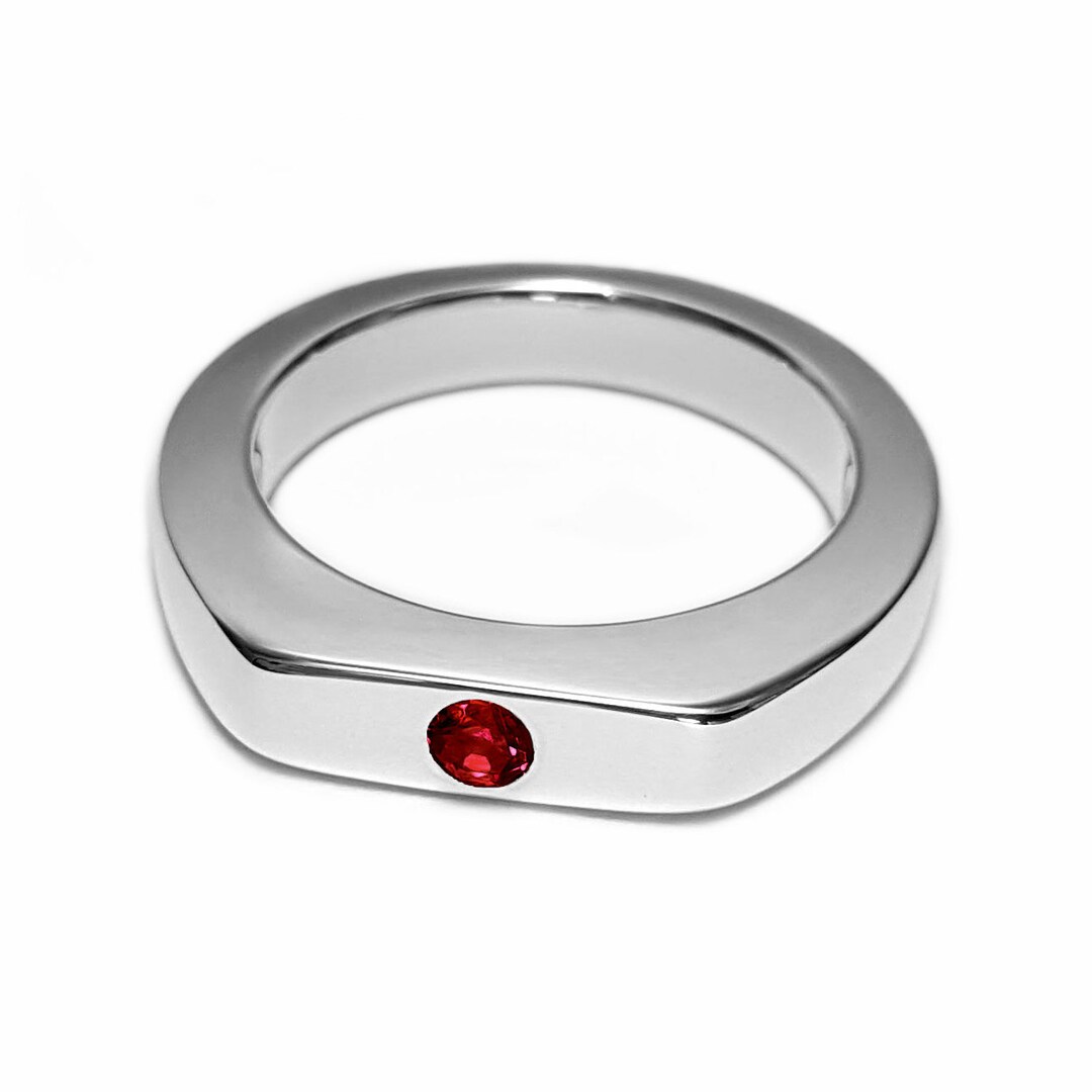 Simple Garnet Ring in Sterling Silver - Sterling Garnet Ring, Sterling ...