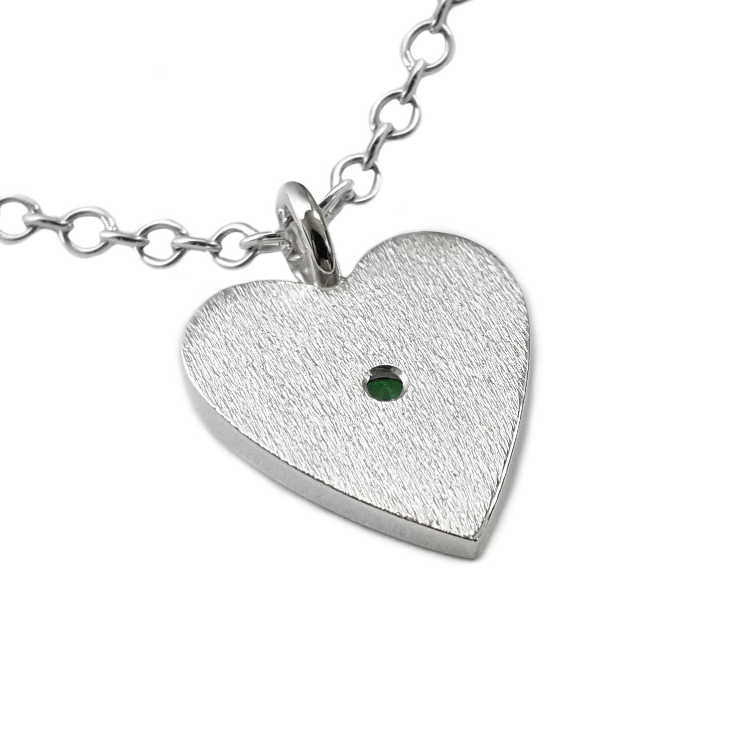 Emerald Heart Necklace Pendant in Sterling Silver Silver | Etsy