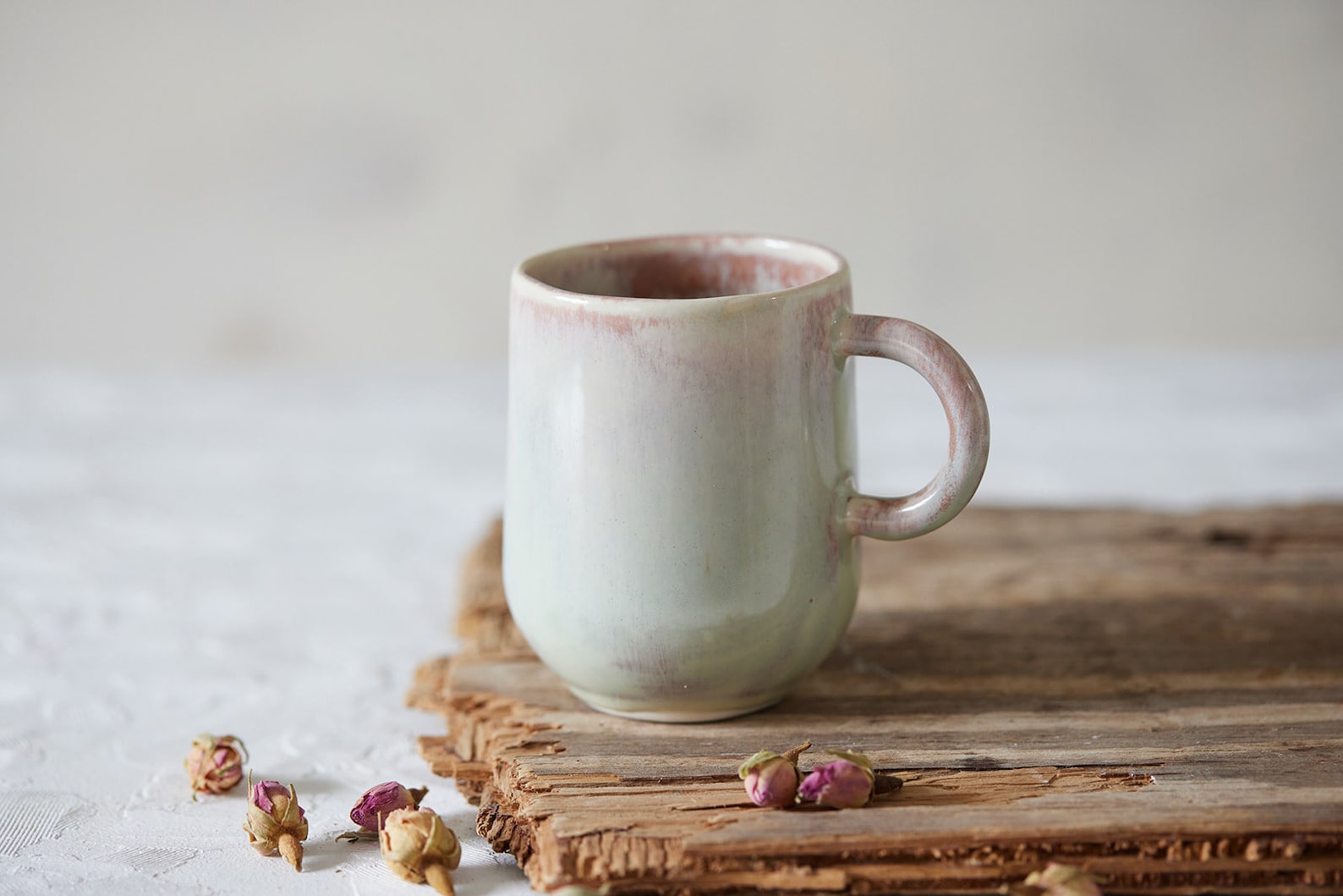 Handmade Ceramic Coffee Mug Set: Rose & Pistachio Glaze, 11oz - Etsy