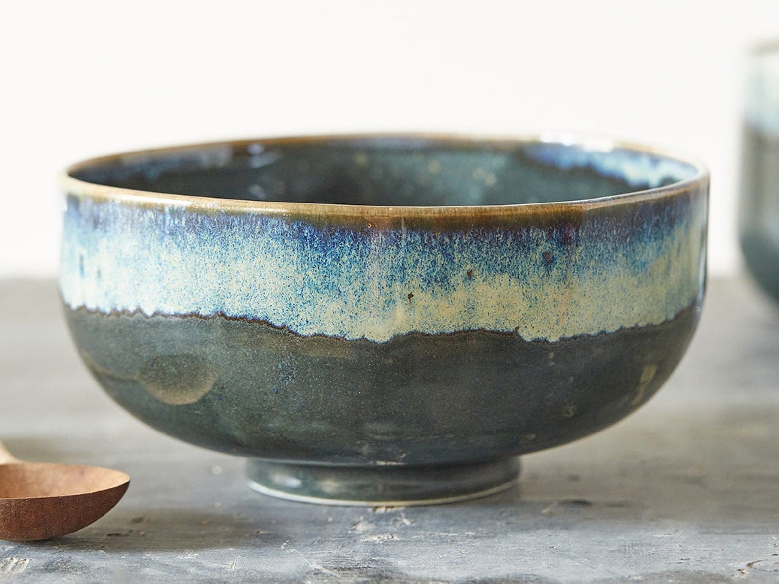 Handmade Rustic Modern Ceramic Serving Bowl Large Footed Soup - Etsy