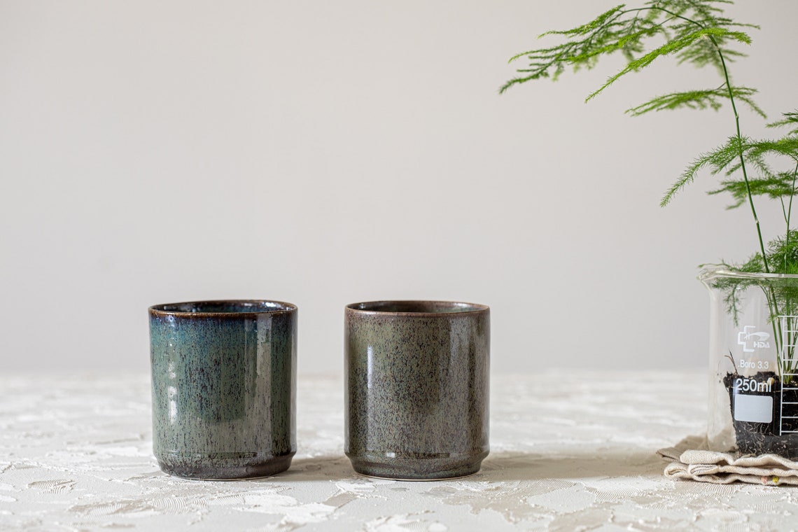 TWO Ceramic Lungo Cups Unique Handmade Coffee and Tea Cups | Etsy