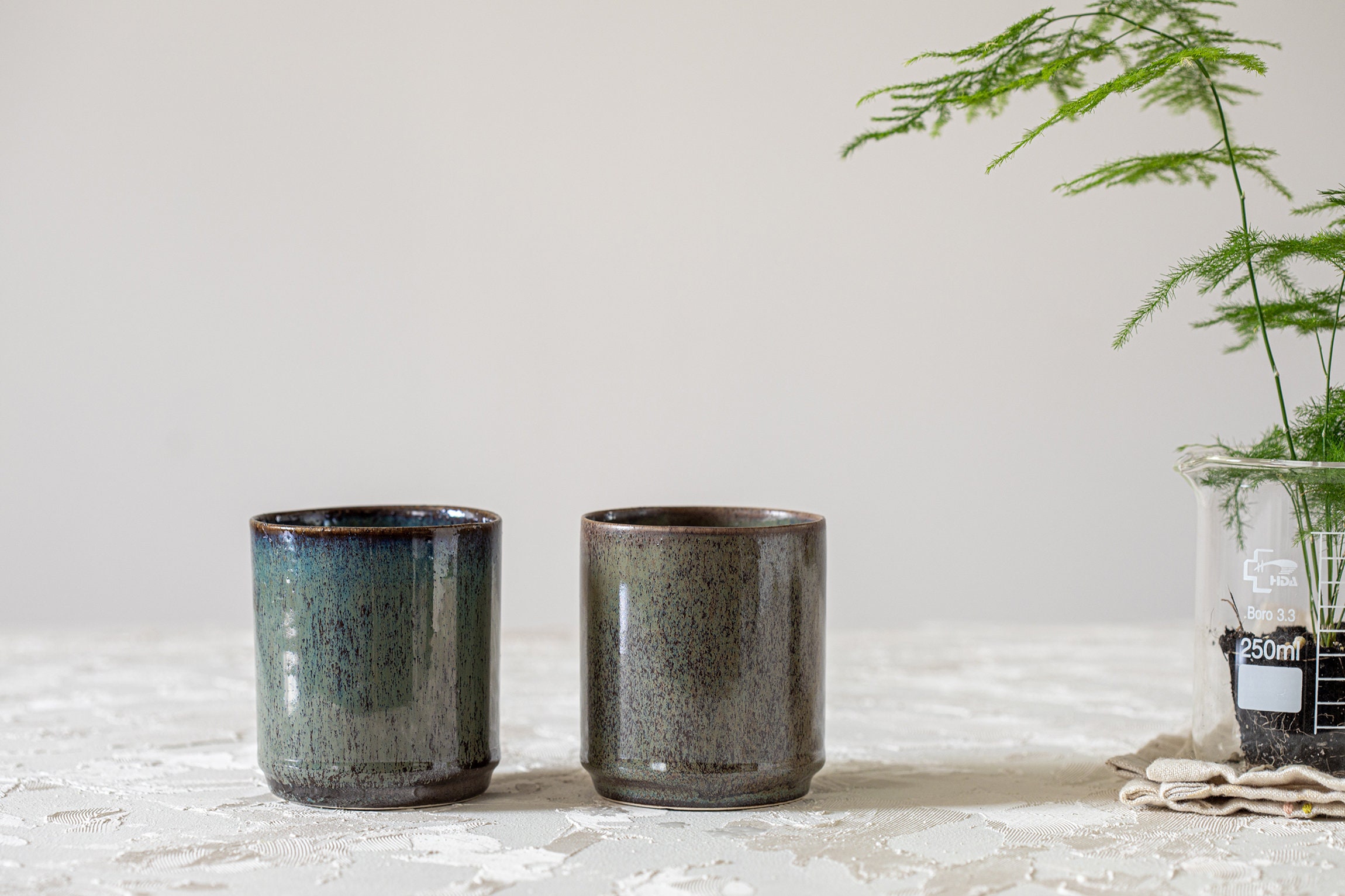 TWO Ceramic Lungo Cups Unique Handmade Coffee and Tea Cups | Etsy