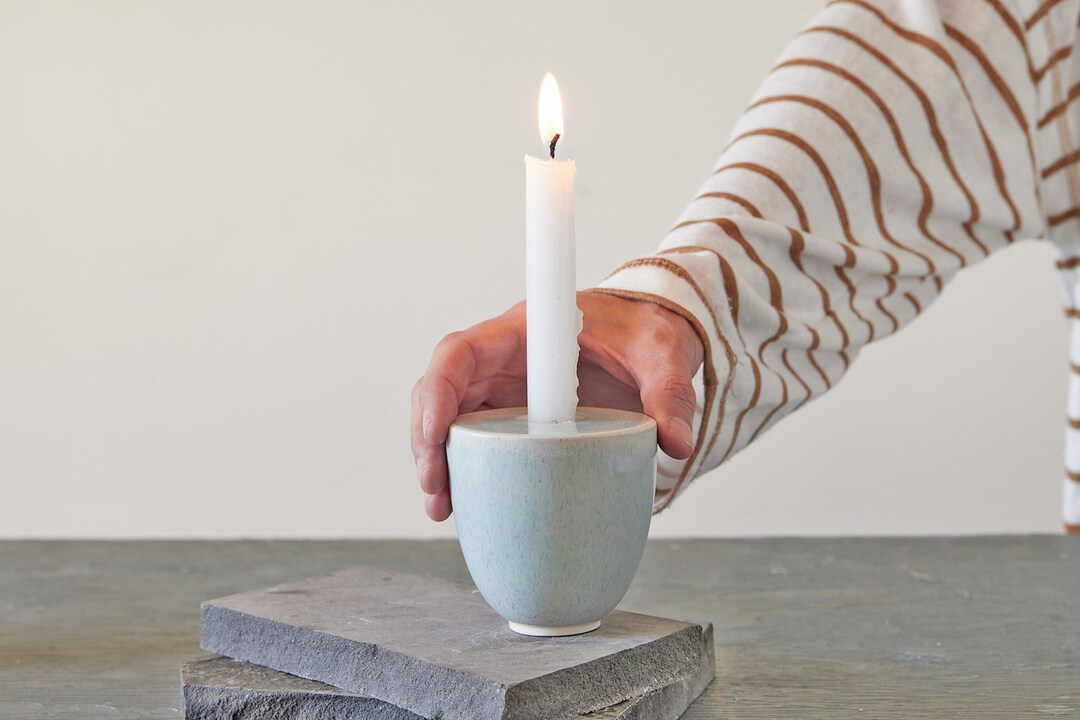 Modern Sabbath Candlesticks Set: Ceramic Jewish Home Decor, Soft Stone ...