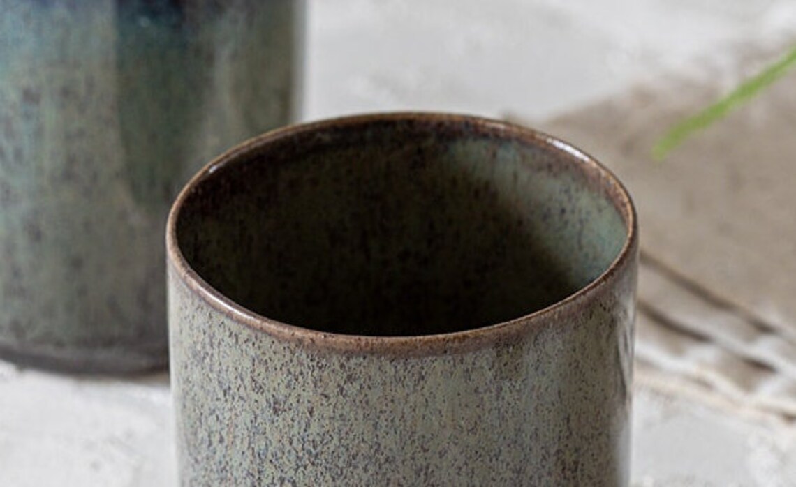 TWO Ceramic Lungo Cups Unique Handmade Coffee and Tea Cups | Etsy