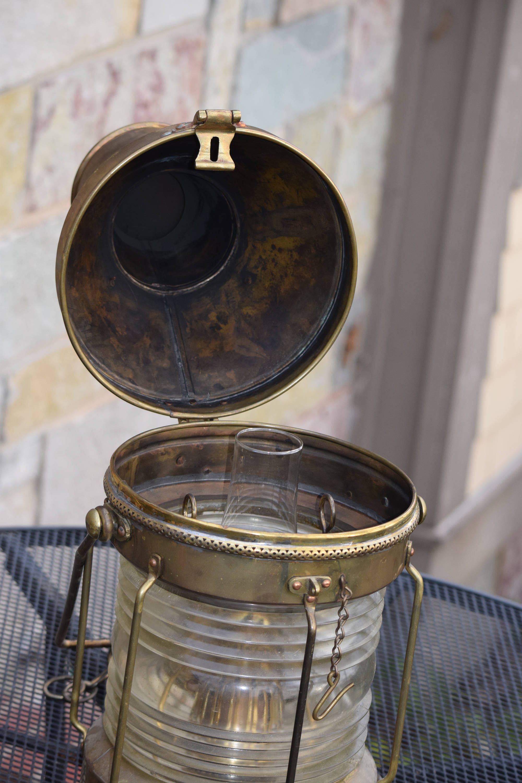 Antique Copper Ship Anchor Light or Lantern, Made by R.C. Murray & Co ...