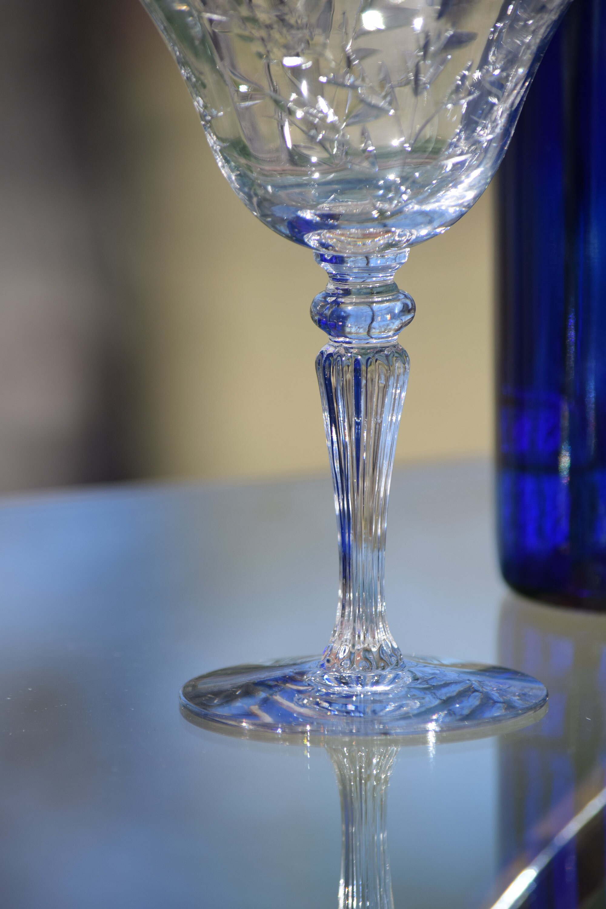 Vintage Etched Crystal Cocktail Martini Set Of 4 Tiffin Franciscan Circa 1940s Vintage