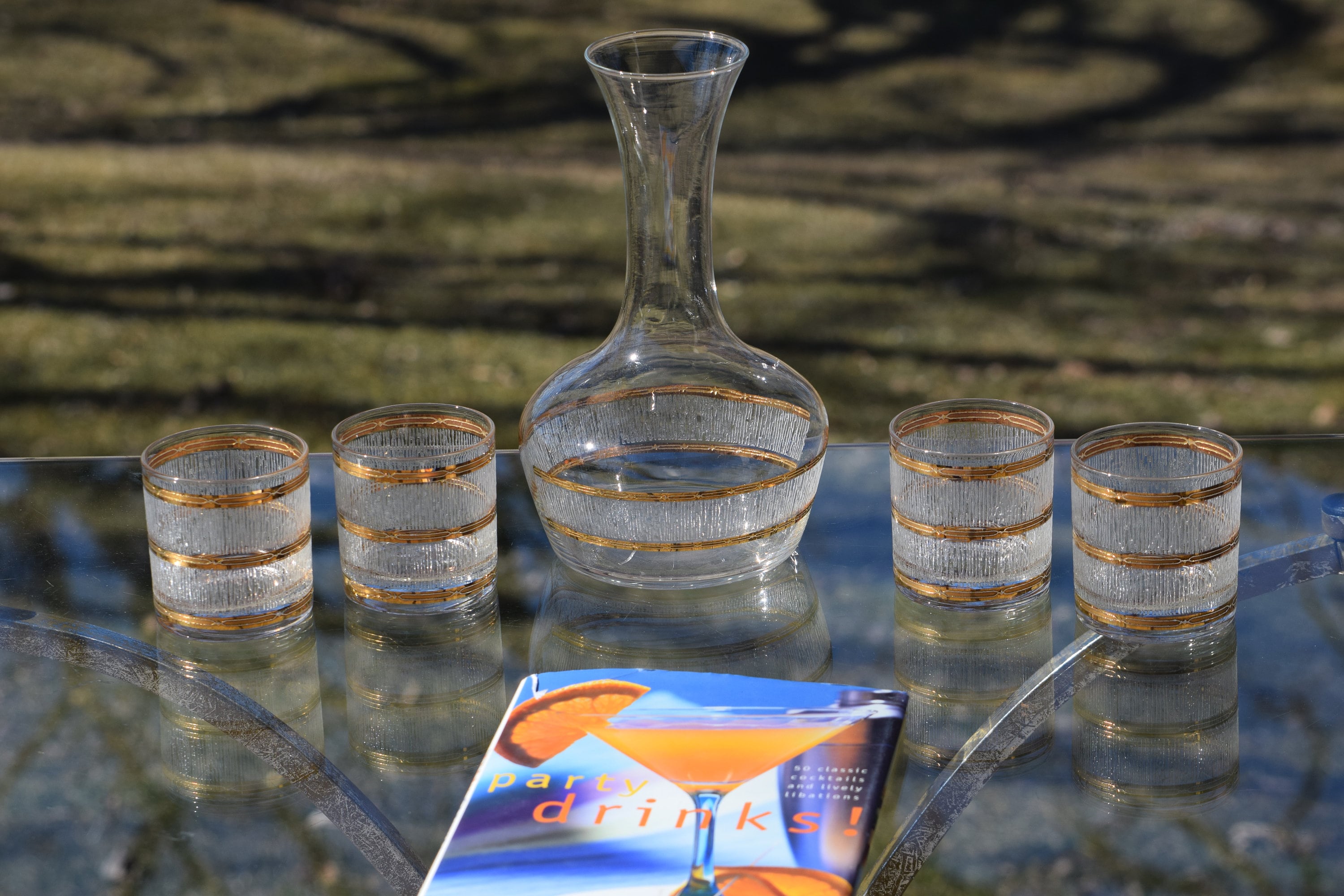 Vintage CULVER Decanter with 4 Lowball glasses, Culver, 1970's, Liquor ...