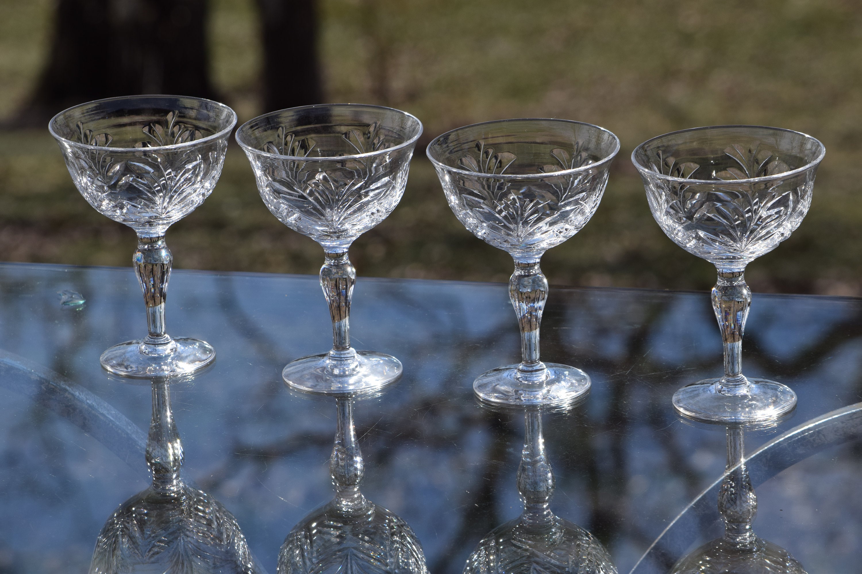 Vintage CRYSTAL Cocktail - Martini Glasses Set of 4, Stuart Crystal ...