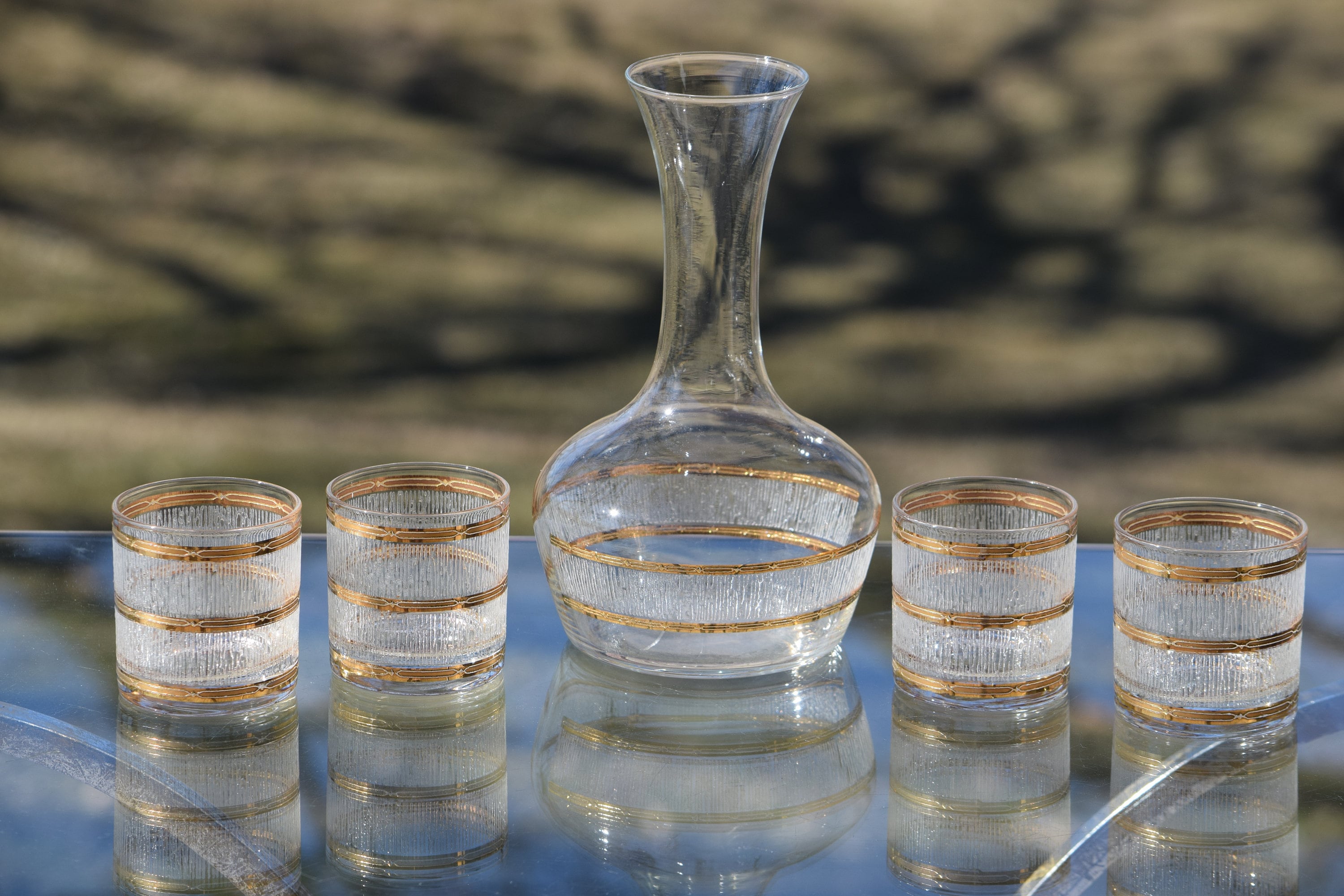 Vintage CULVER Decanter with 4 Lowball glasses, Culver, 1970's, Liquor ...