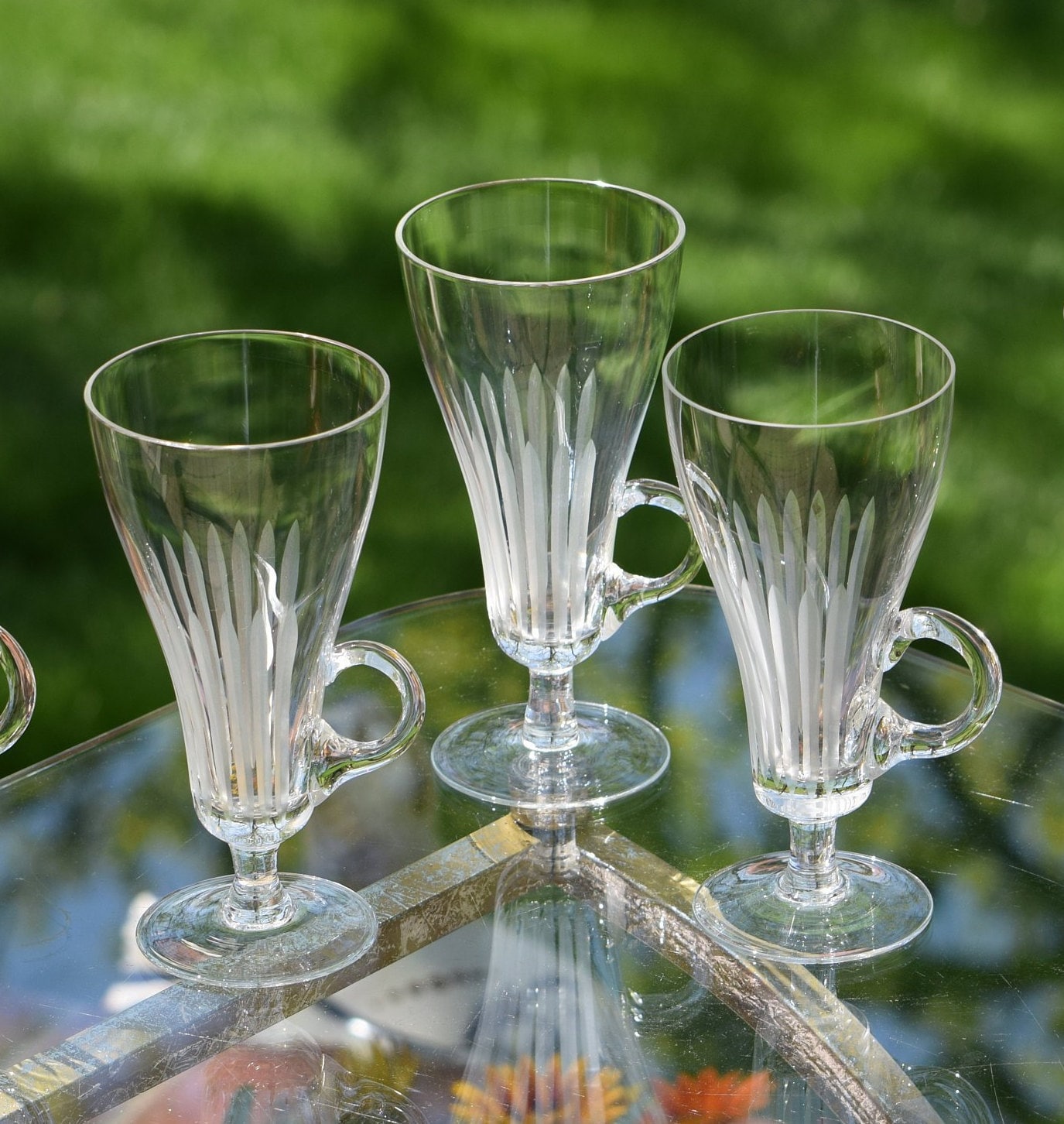 Vintage Etched Cocktail - Hot Toddy Glasses, Set of 6, Mixologist Craft ...