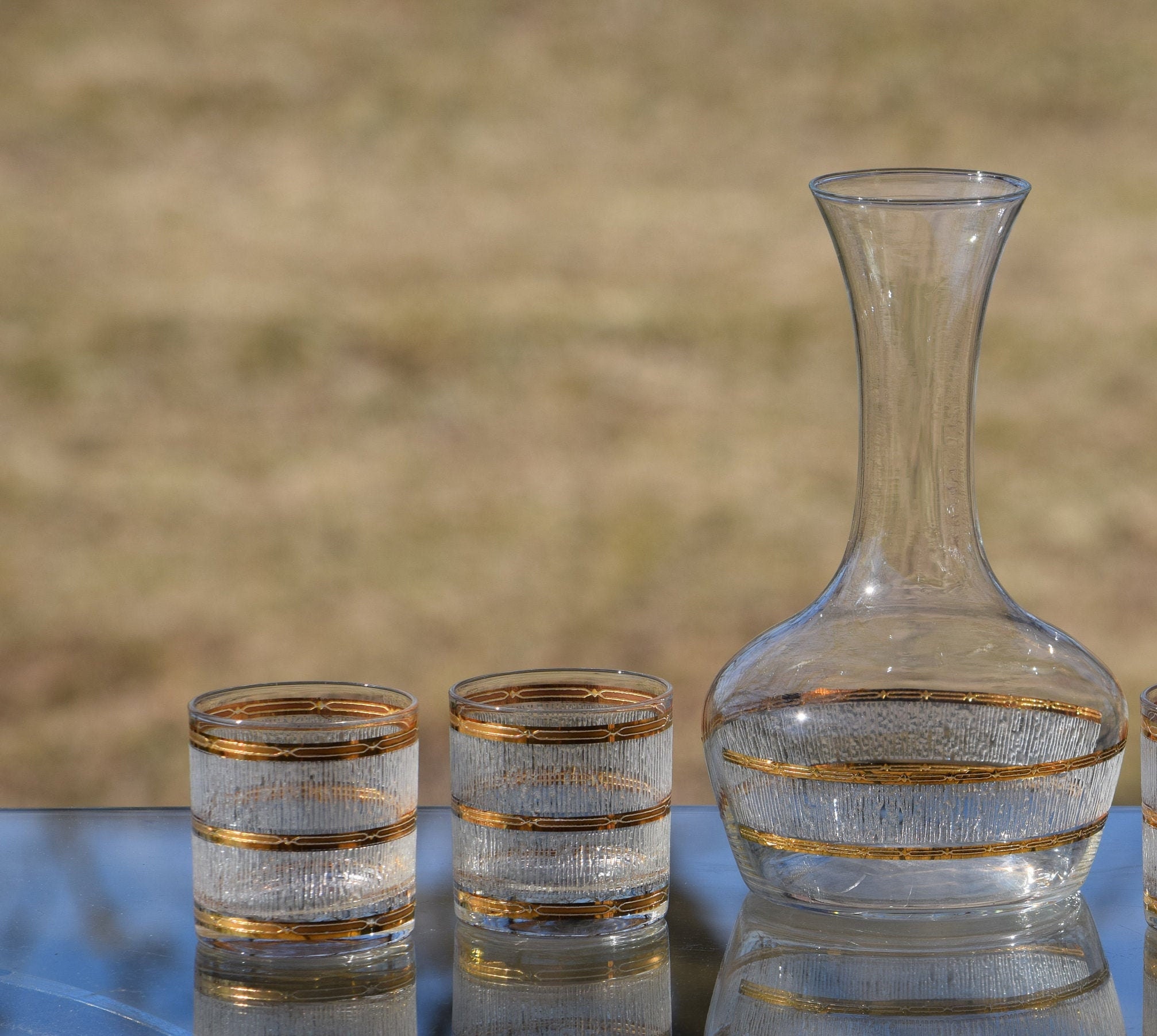 Vintage CULVER Decanter with 4 Lowball glasses, Culver, 1970's, Liquor ...