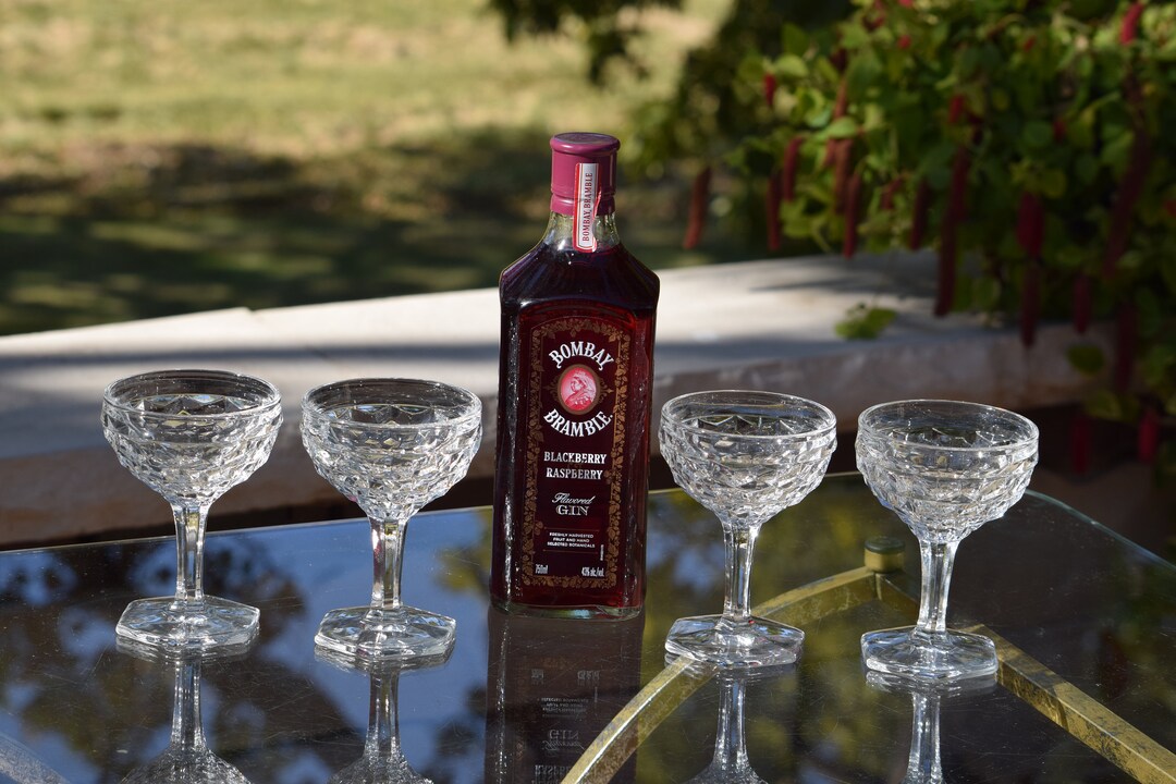 4 Vintage Pressed Glass Cocktail Glasses, Fostoria, 1940's, Craft ...