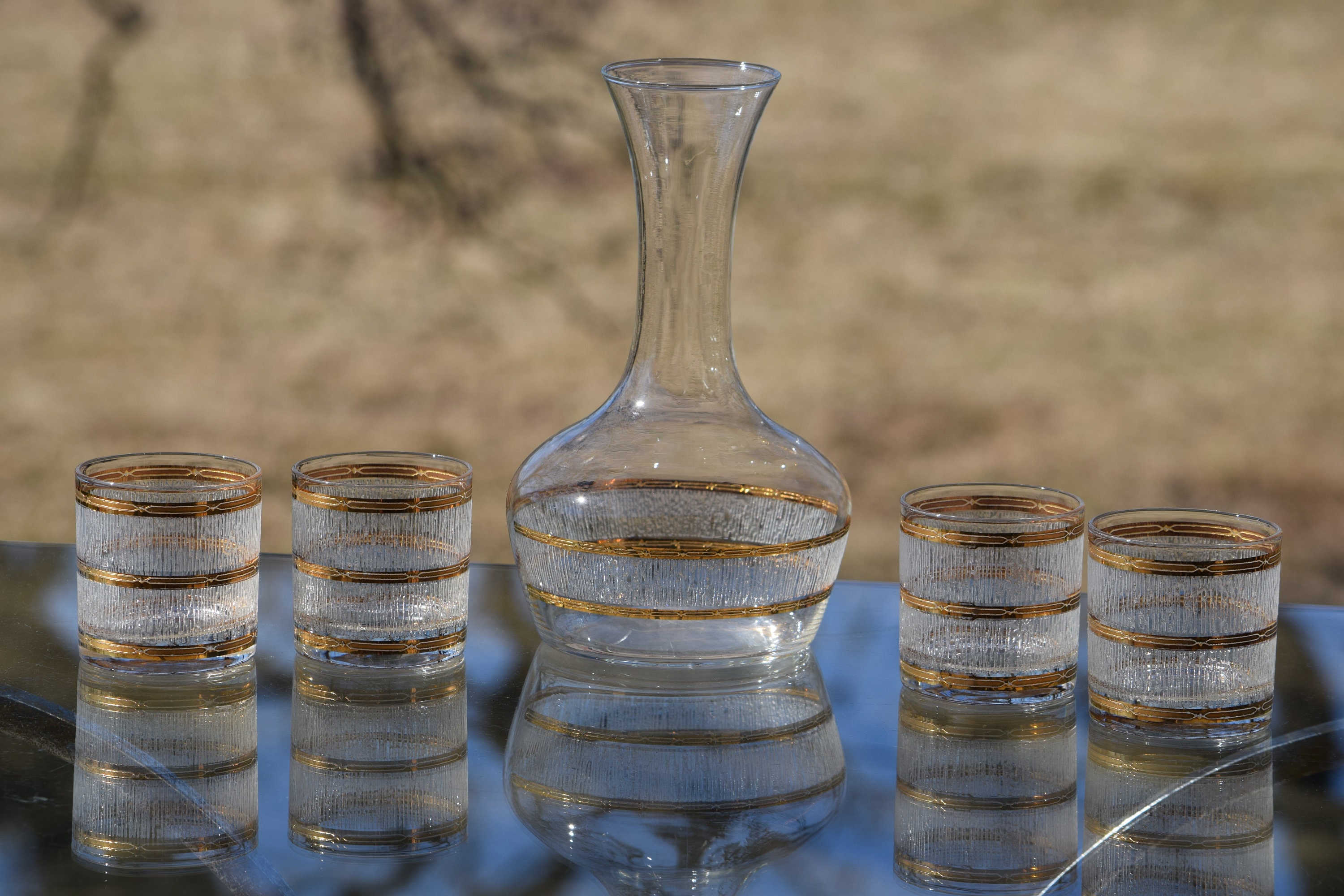 Vintage CULVER Decanter with 4 Lowball glasses, Culver, 1970's, Liquor ...