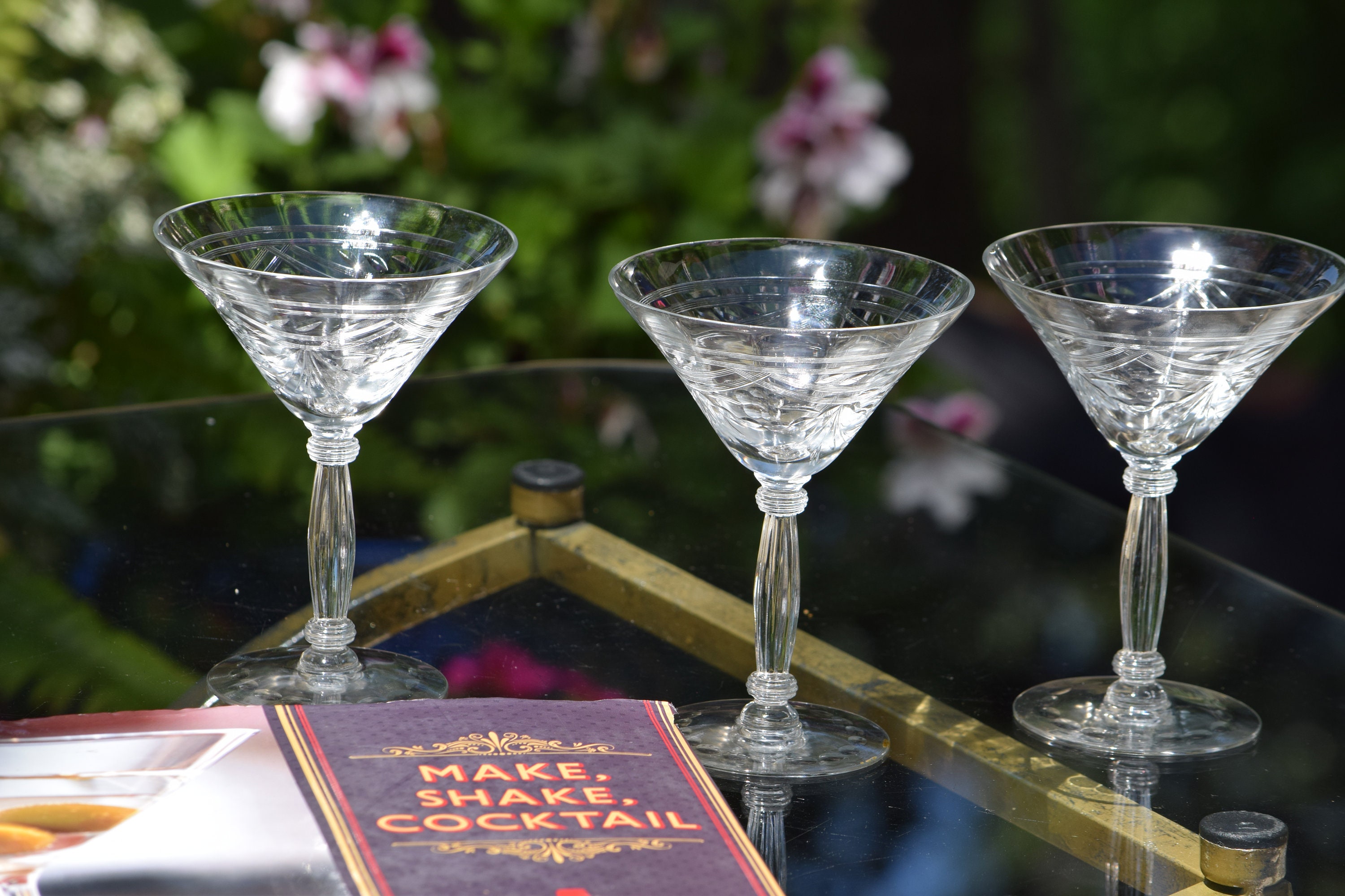 Reserved For Precious Sold Vintage Etched Art Deco Cocktail Glasses Set Of 6 Tiffin