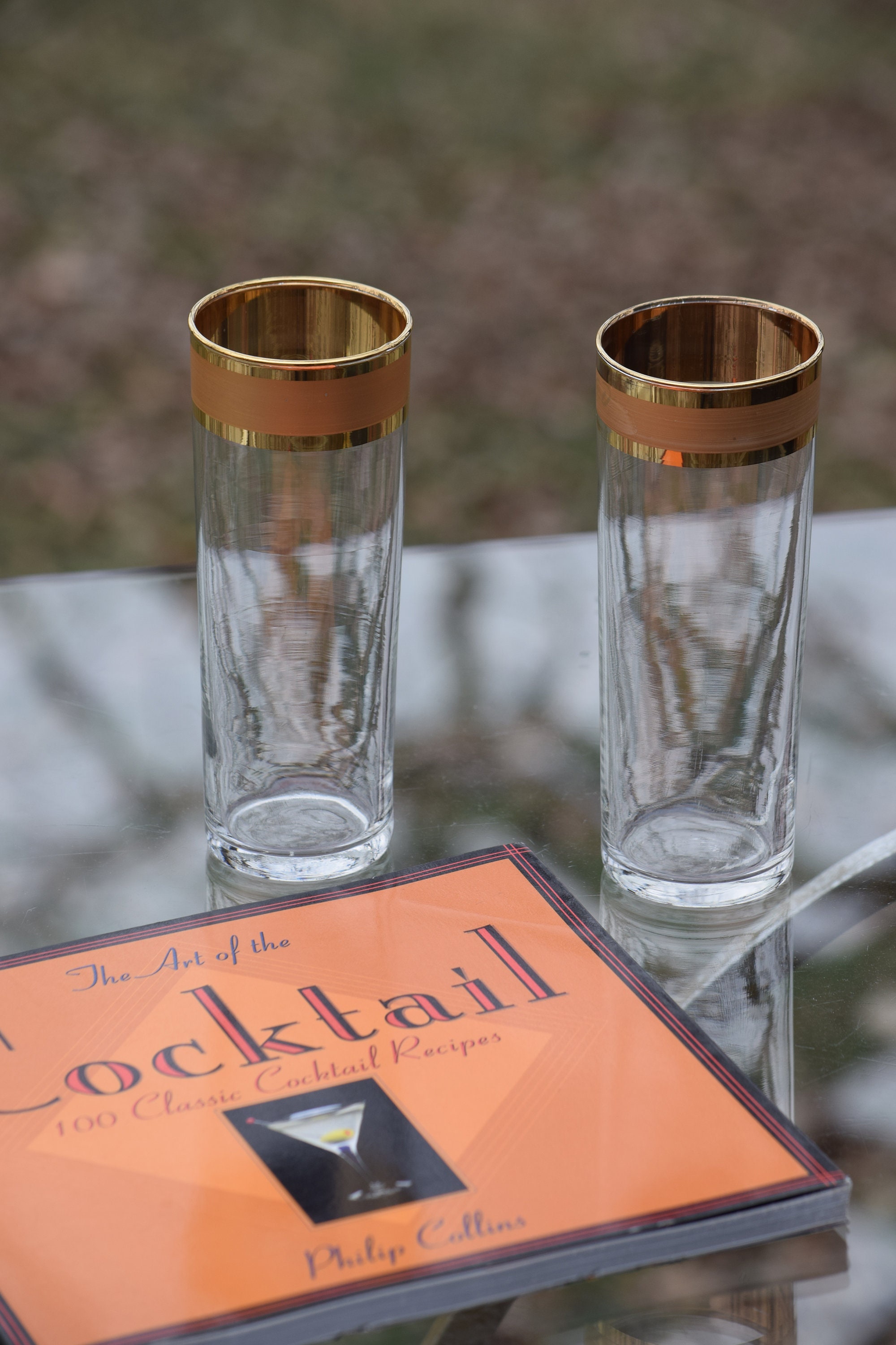 Vintage Gold Banded Collins Glasses Set Of 4 Vintage Highball Glasses Vintage Cocktail