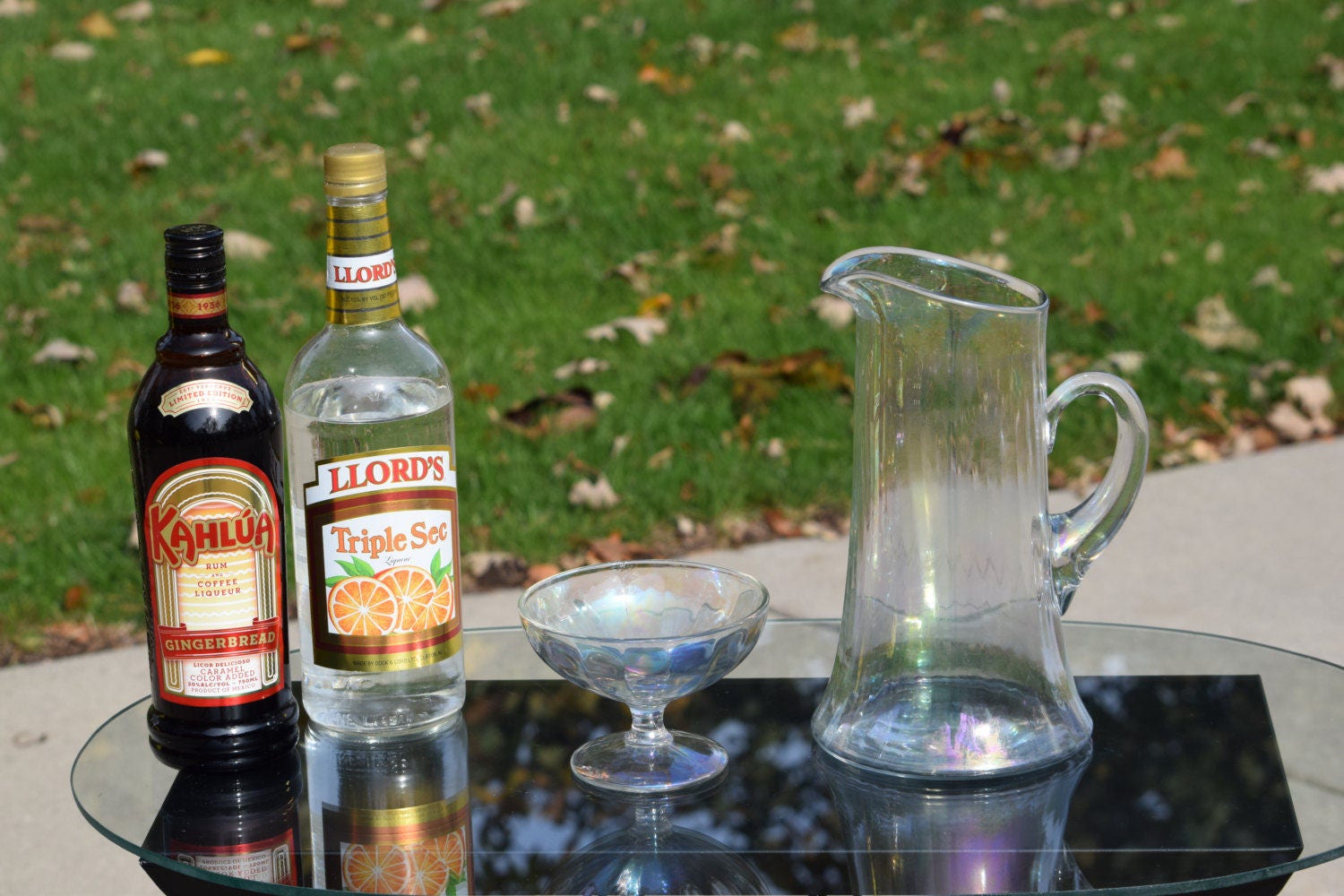 Vintage Iridescent Cocktail Pitcher with appetizer bowl, Cocktail Party ...