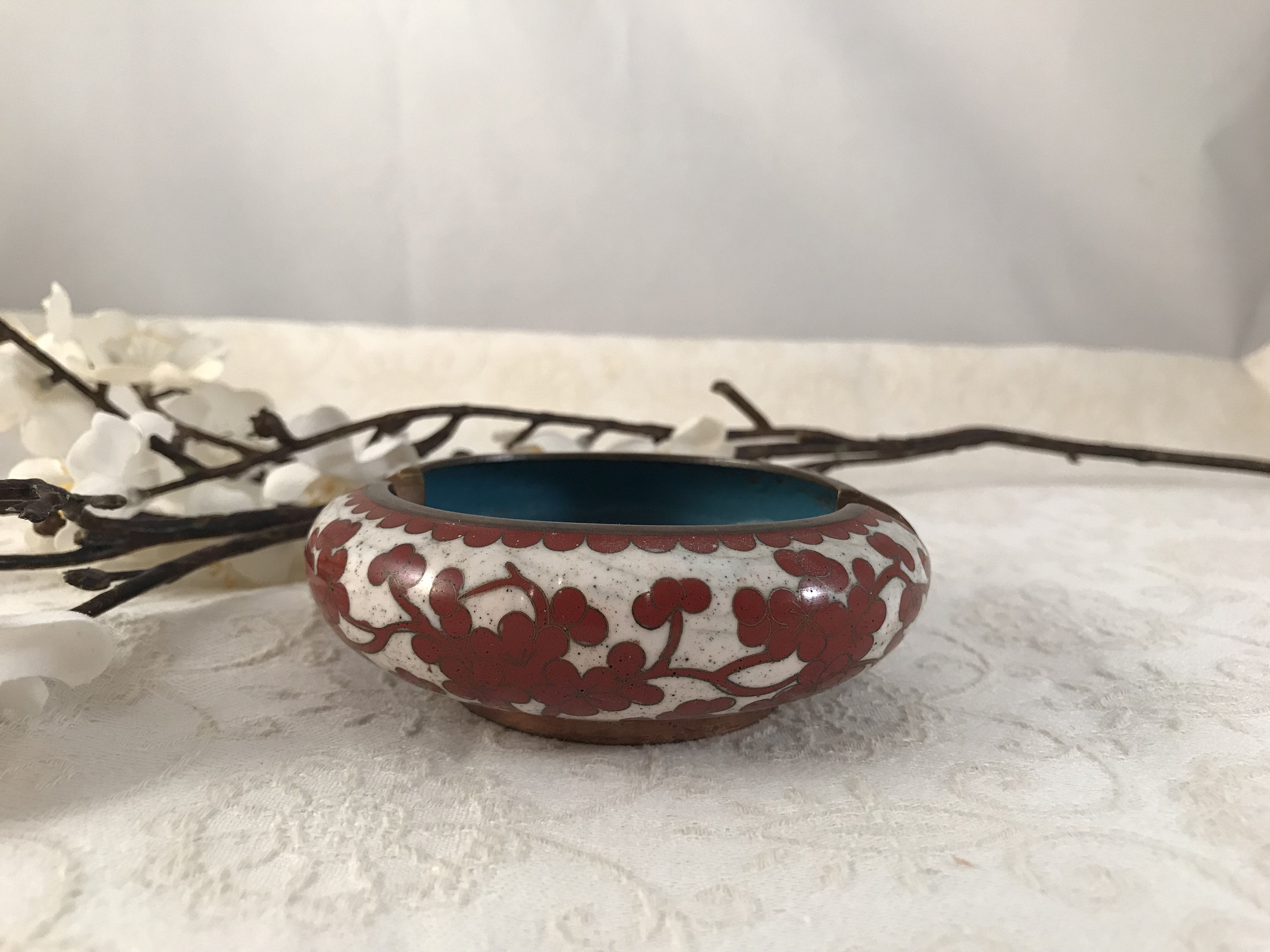 Vintage Copper Enameled Ashtray - MCM Ashtray - Rust Cream Colors ...