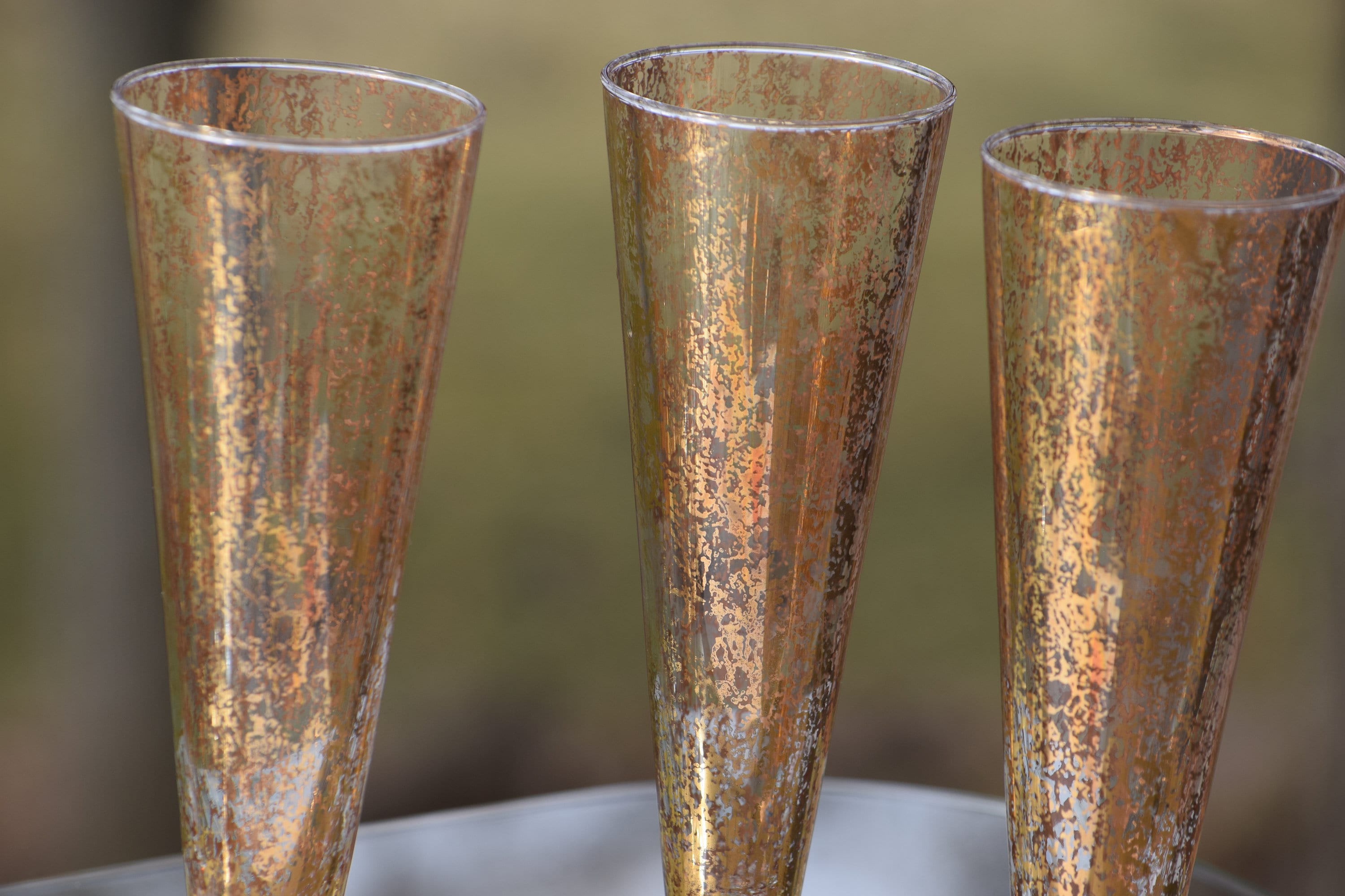 Vintage Gold Iridescent Cocktail - Champagne Glasses, Set of 5, Vintage ...