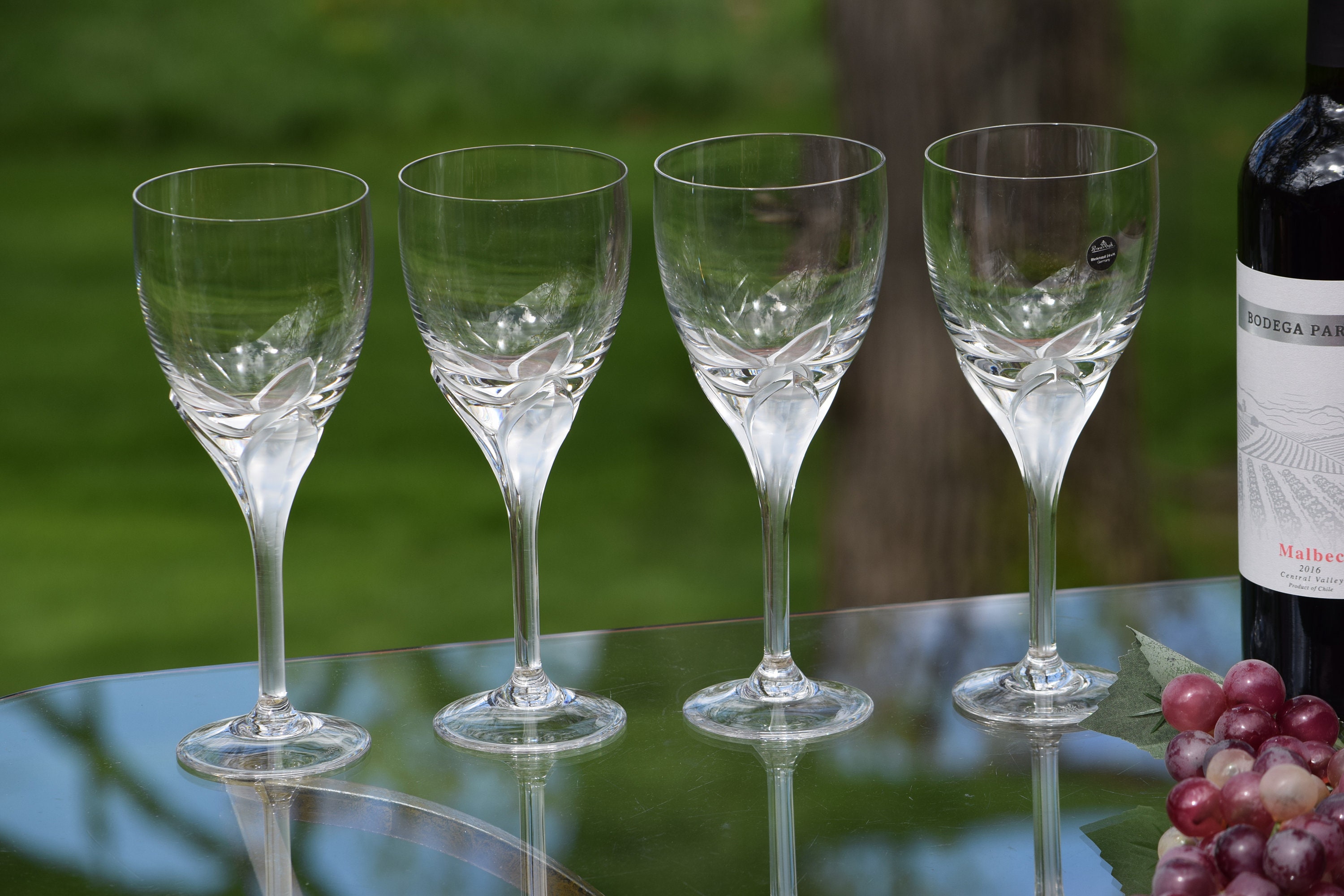 Reserved - Sold - 12 Vintage CRYSTAL Wine Glasses, Rosenthal, Iris ...