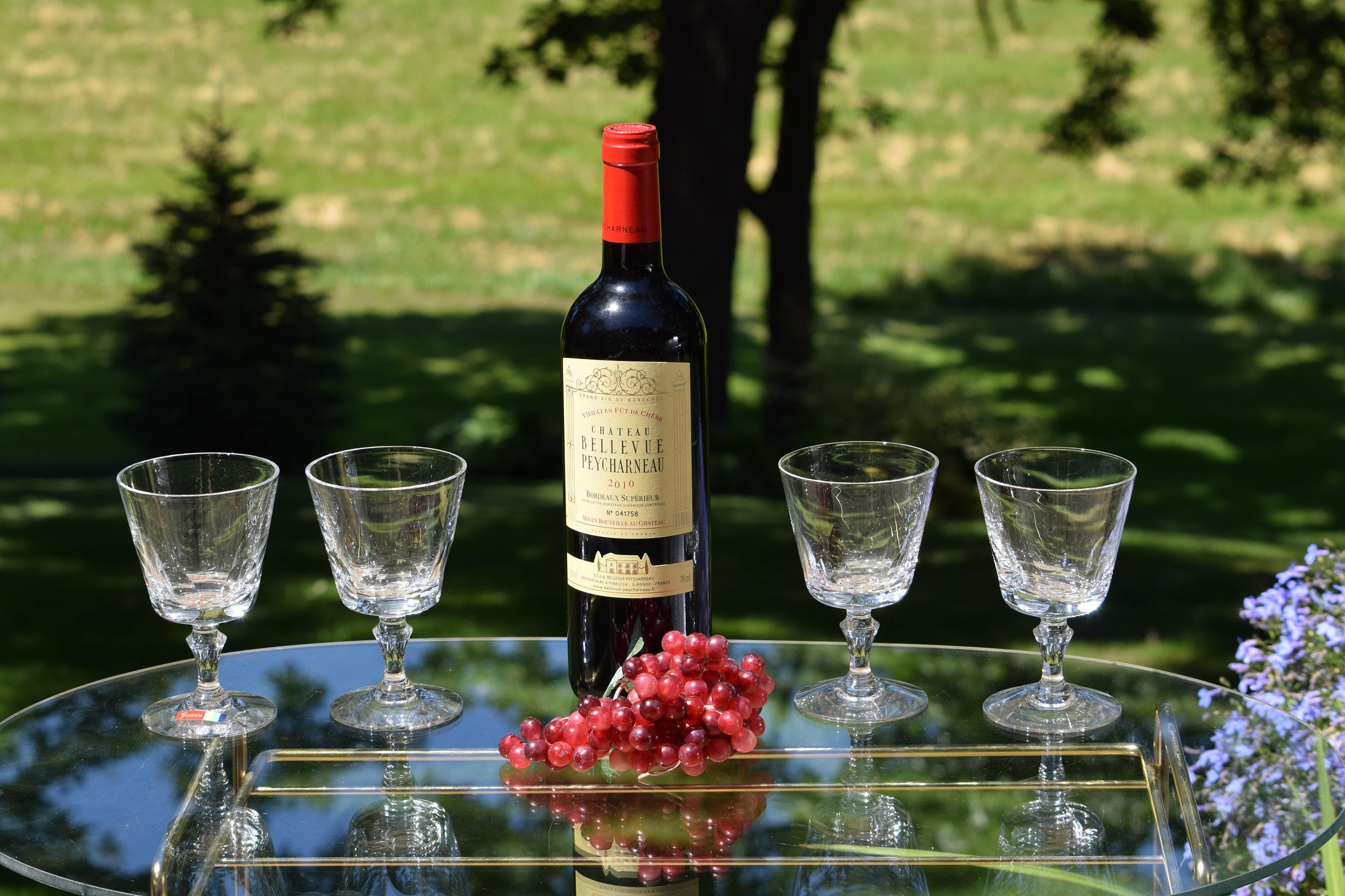 4 Vintage Claret Wine Glasses, Set of 4, Fostoria, circa 1960's ...