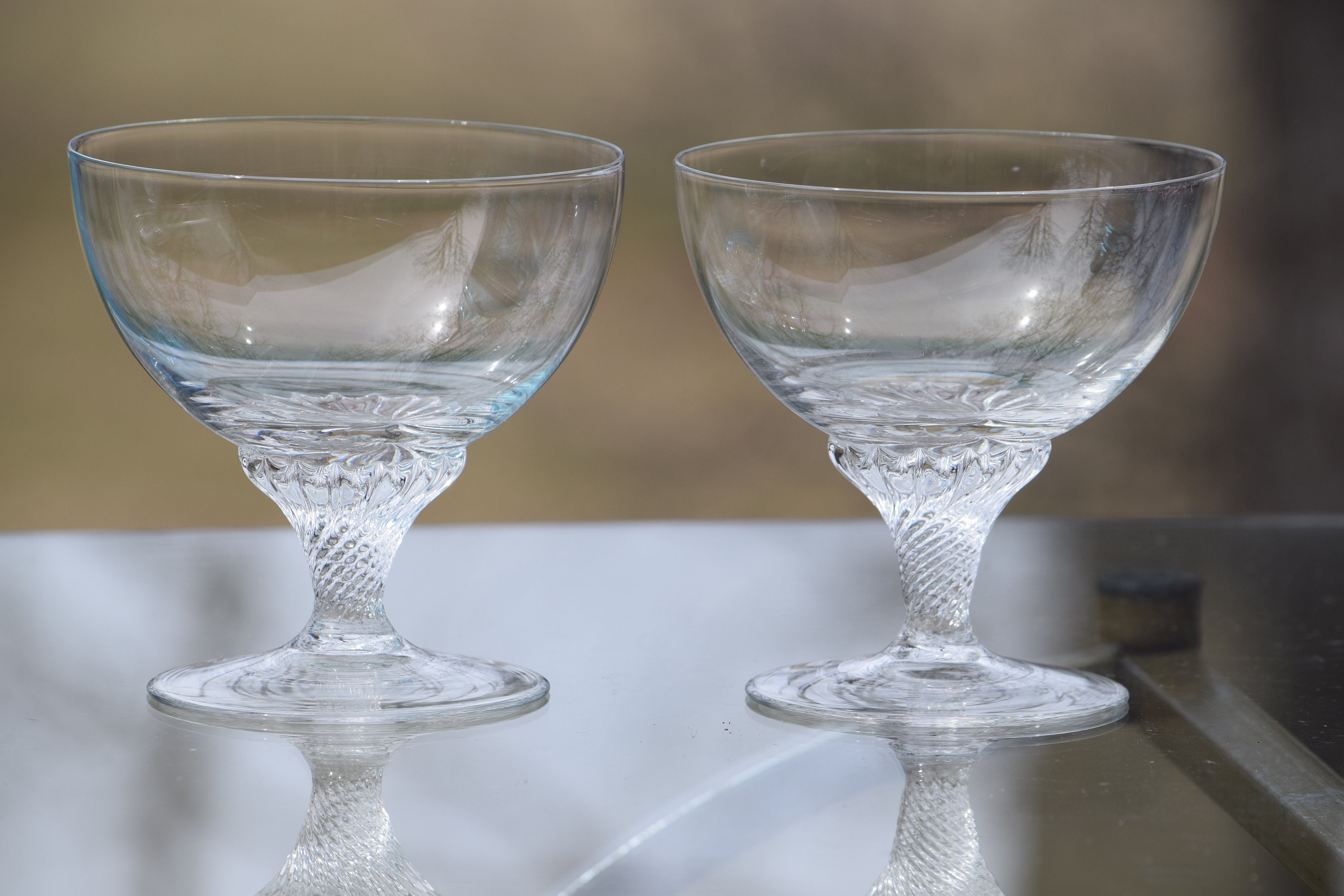 Vintage Crystal Martini Cocktail Glasses, Set of 4, Elegant Crystal ...