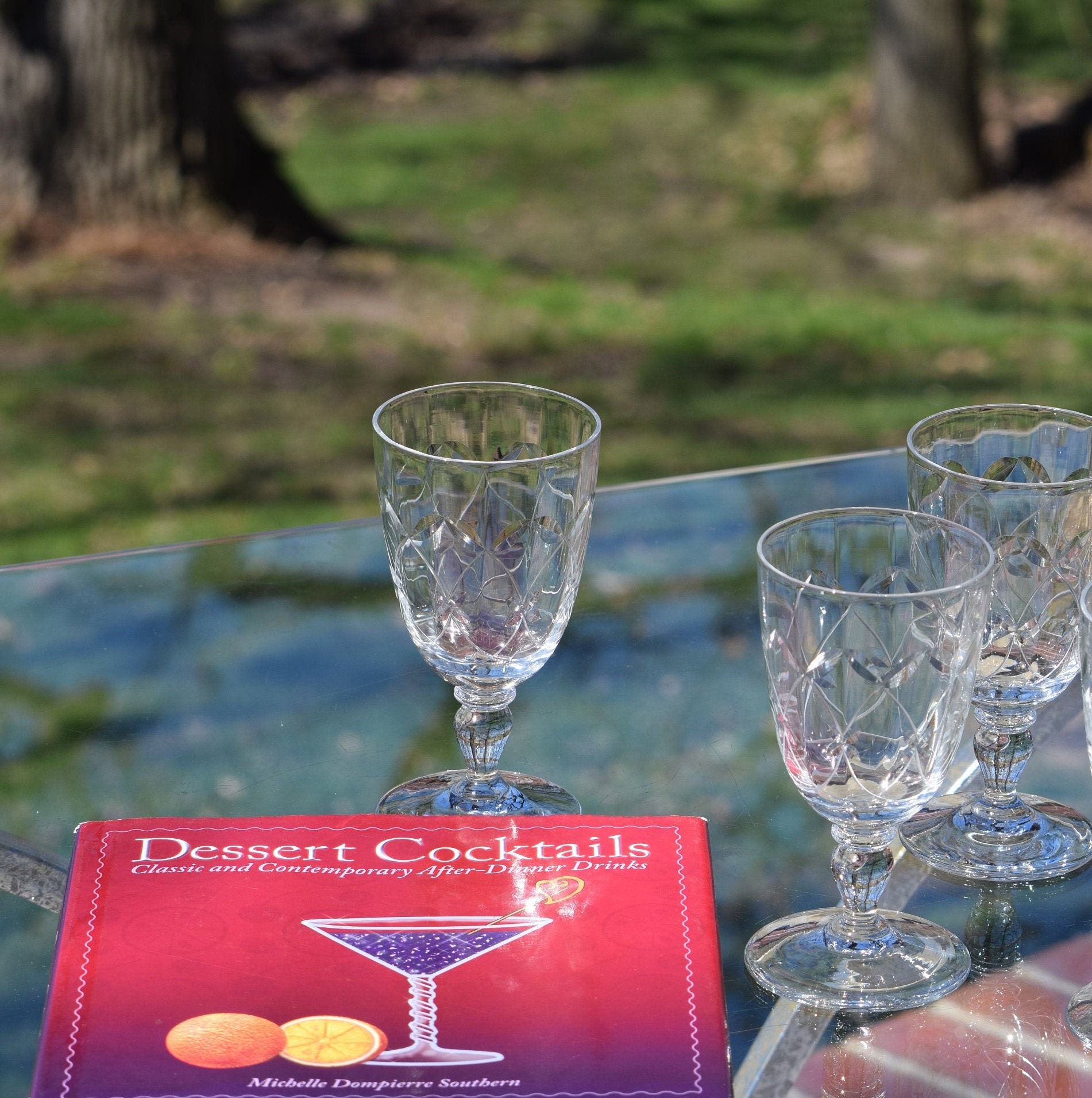 Vintage Etched Crystal Wine glasses, Set of 3, Bryce, Flora, 6 oz After ...