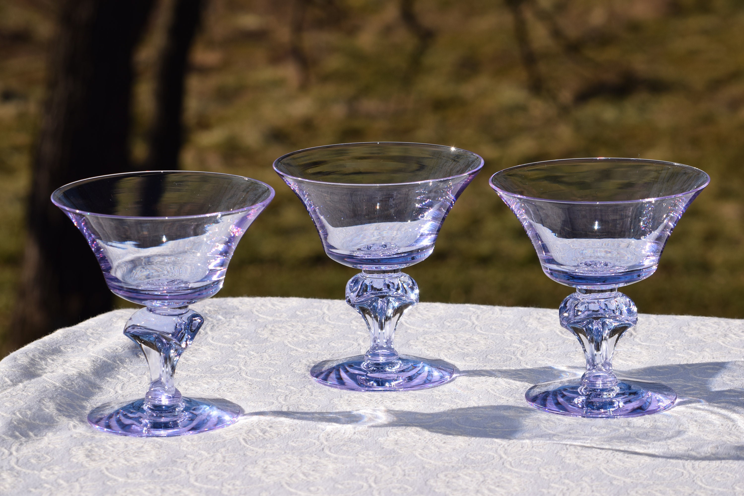 Vintage Cocktail Glasses, Set of 6, Tiffin Franciscan, Twilight Blue ...