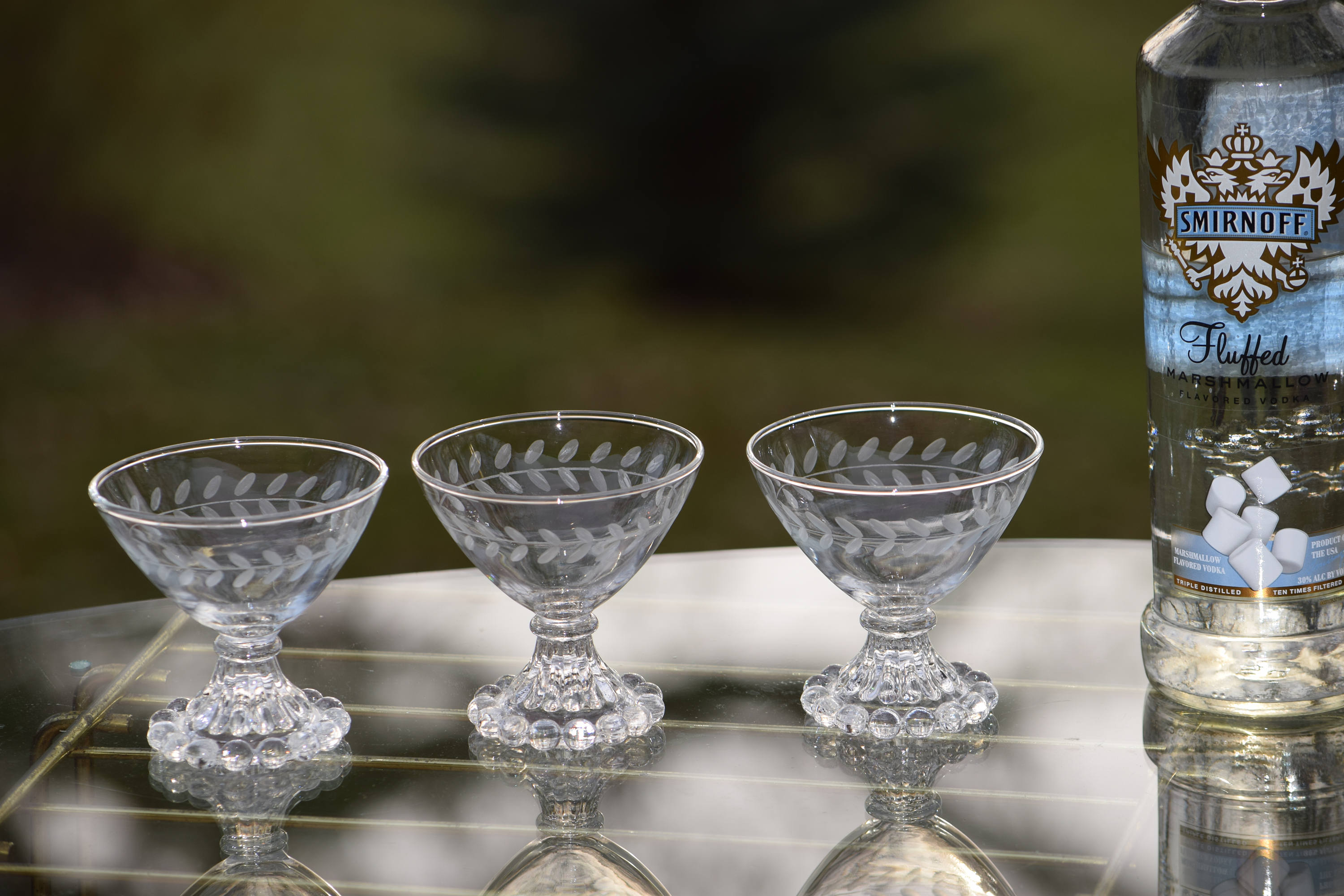 Vintage Etched Cocktail Glasses, Set of 4, Vintage Cocktail Coupes ...