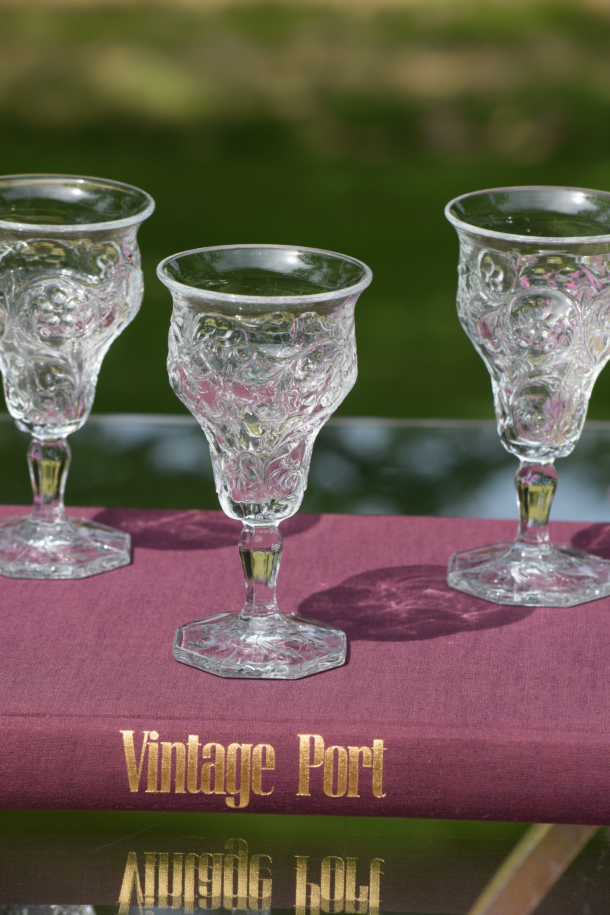 5 Antique Pressed Glass Wine Cordials ~ Liqueur Cordials, c. 1915 ...